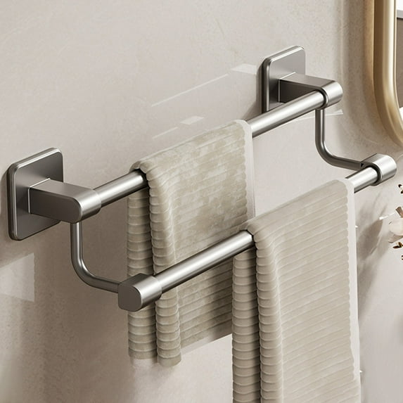 Btomtd No-Drill Wall Mounted Towel Shelf Rack, Punch-Free Double Pole ...