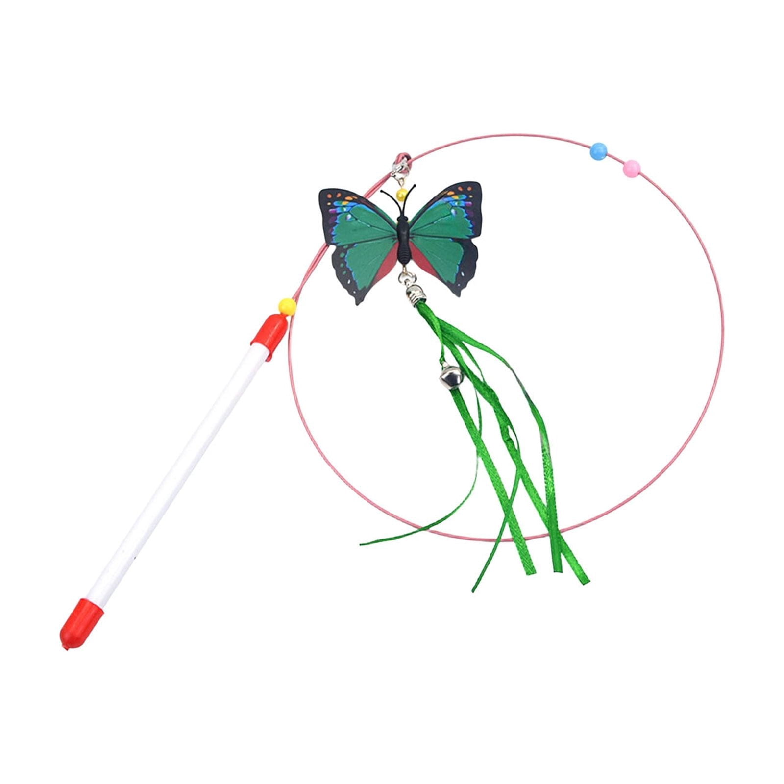 Btomtd Retractable 39.8" Cat Teaser Wand Toy with Butterfly and ...