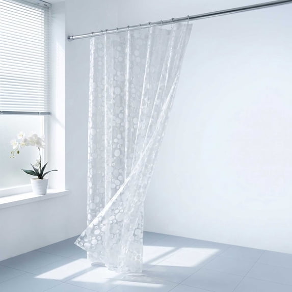 Btomtd Shower Curtain Liner, PEVA Waterproof Semi Transparent Circular ...