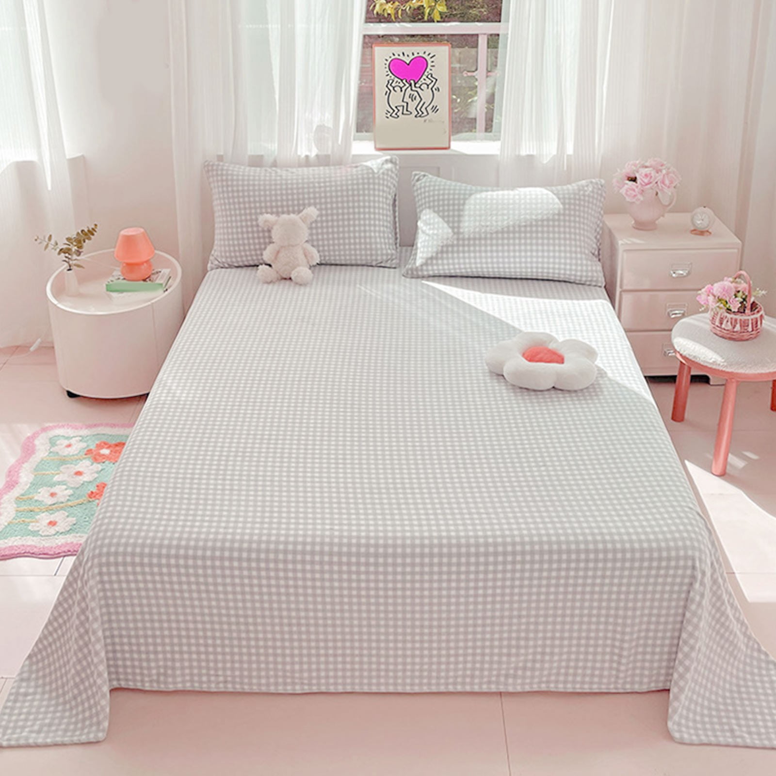 Btomtd Soft Washed Cotton Bed Sheets Cozy Warm Queen Sheets Anti Static ...