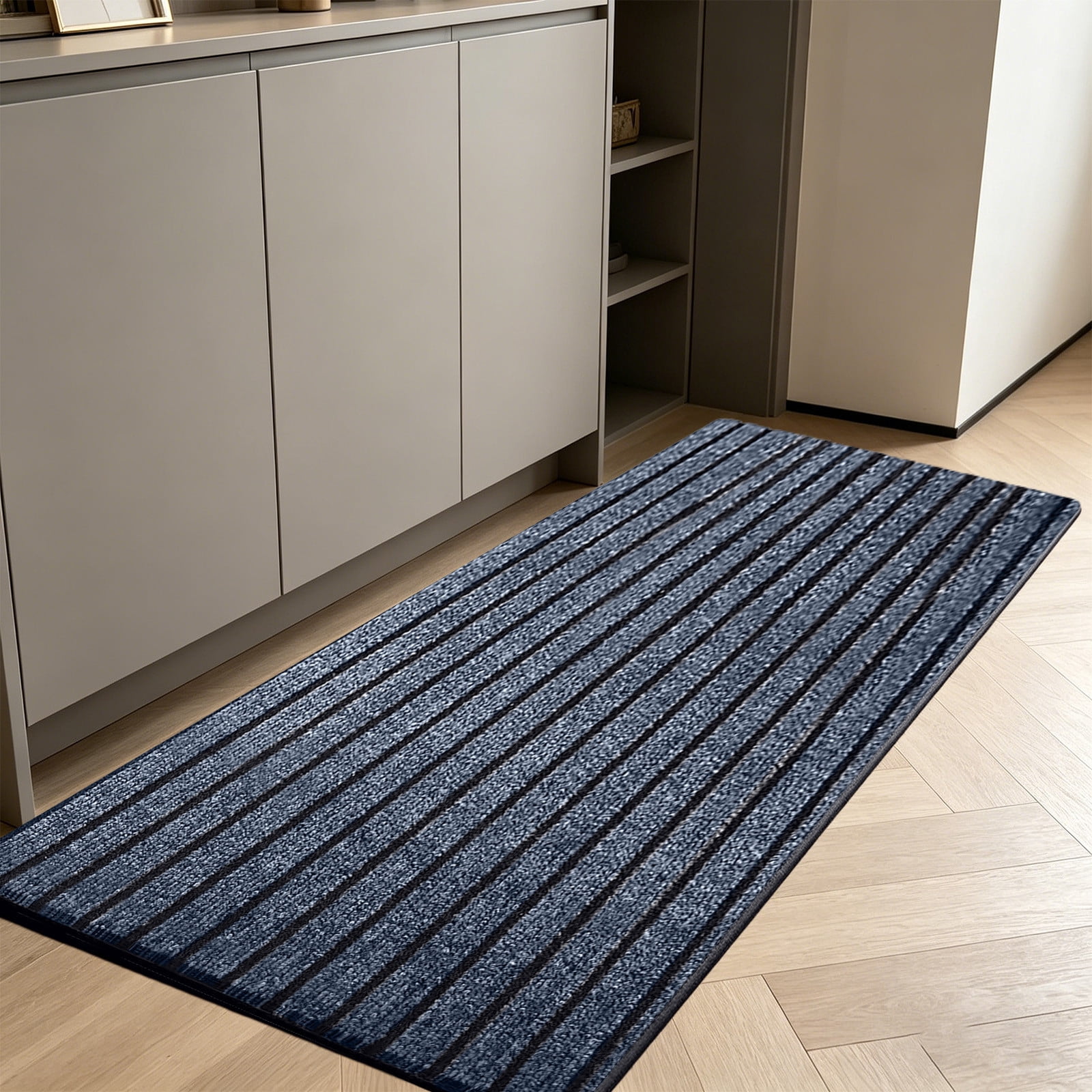 Btomtd Striped Bathroom Runner Rugs 16x47 Inch, Non Slip Absorbent ...