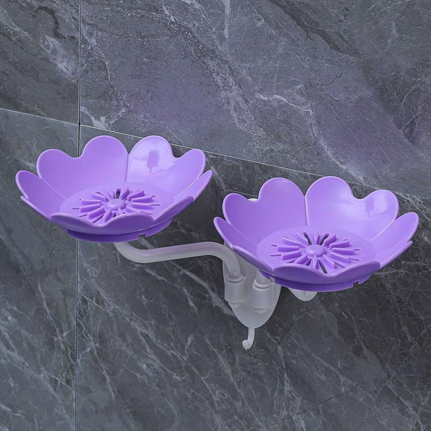 Btomtd Wall Mounted Double Soap Dish with Draining, Household Bathroom ...
