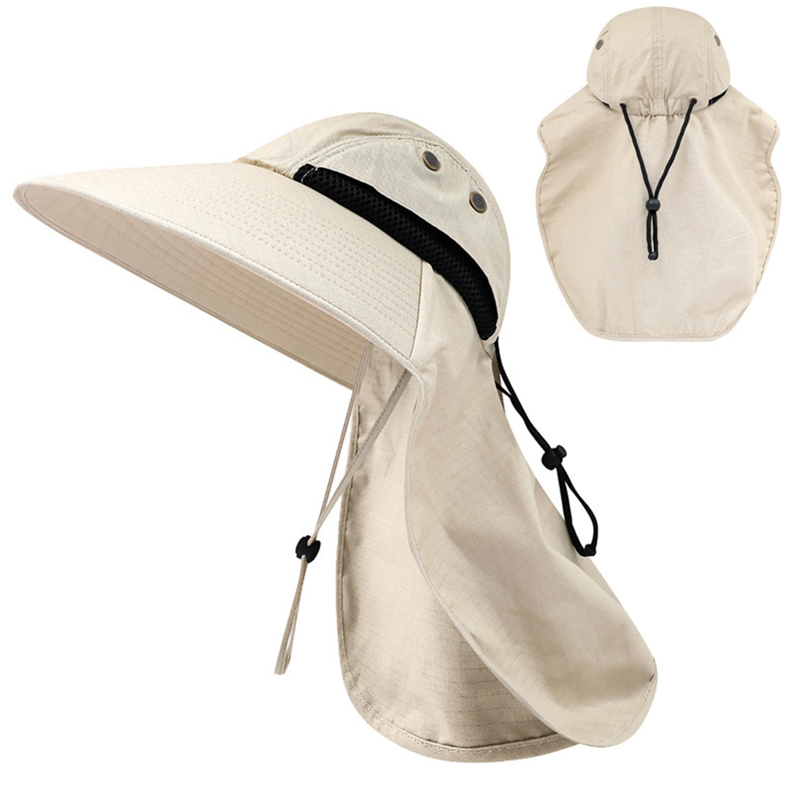 Btomtd Wide Brim UV Protection Sun Hat with Neck Flap, Unisex ...