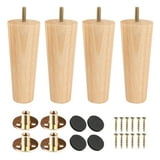 Btowin VCF 6 inch Solid Wood Furniture Legs, 4 Pieces Modern Vintage ...