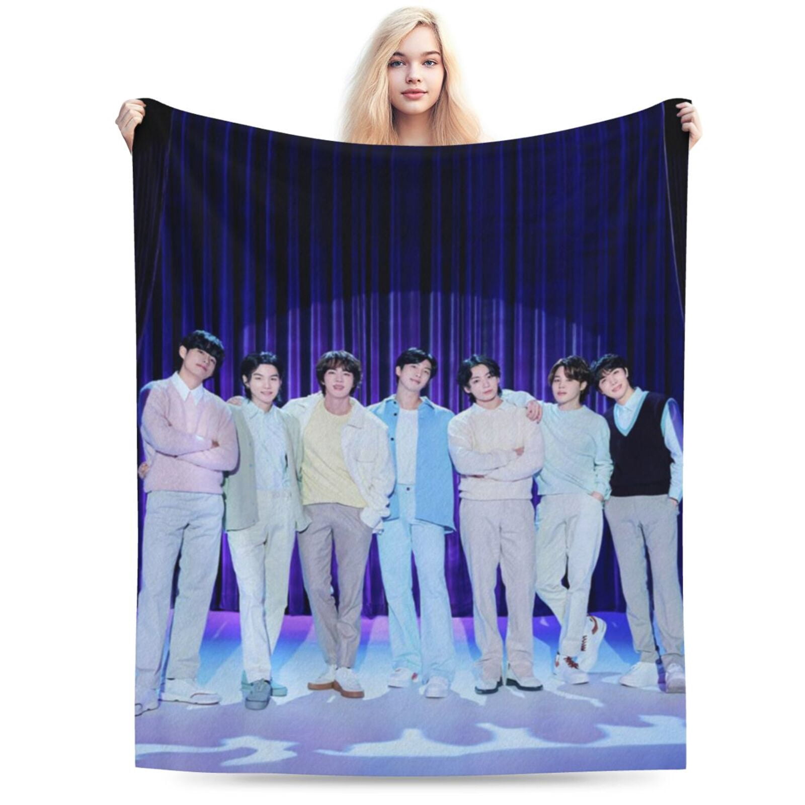 Bts Blanket Fuzzy Plush Bed Blanket Cozy Fluffy Air Condition Quilt For ...
