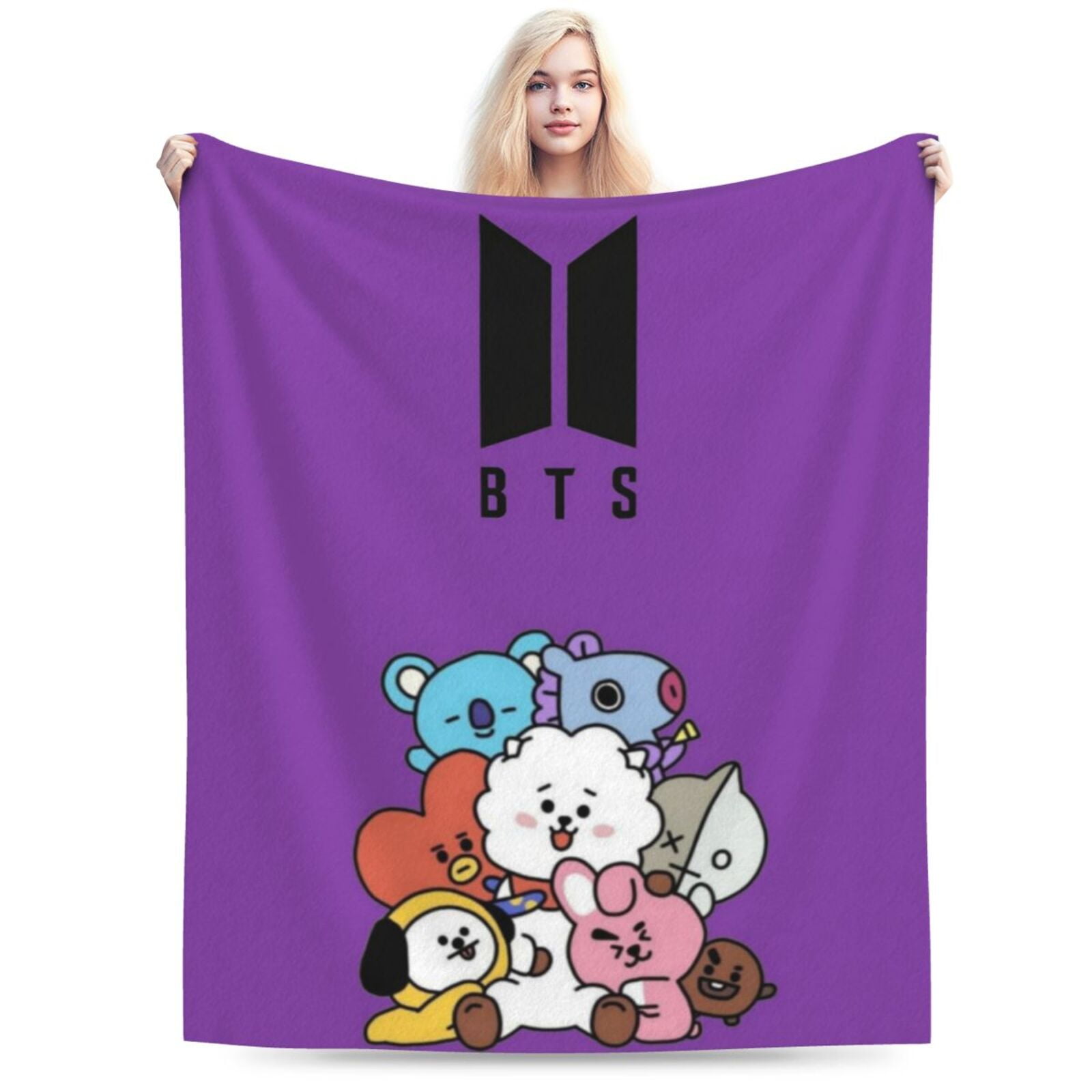 Bts Blanket Fuzzy Plush Bed Blanket Cozy Fluffy Air Condition Quilt For ...