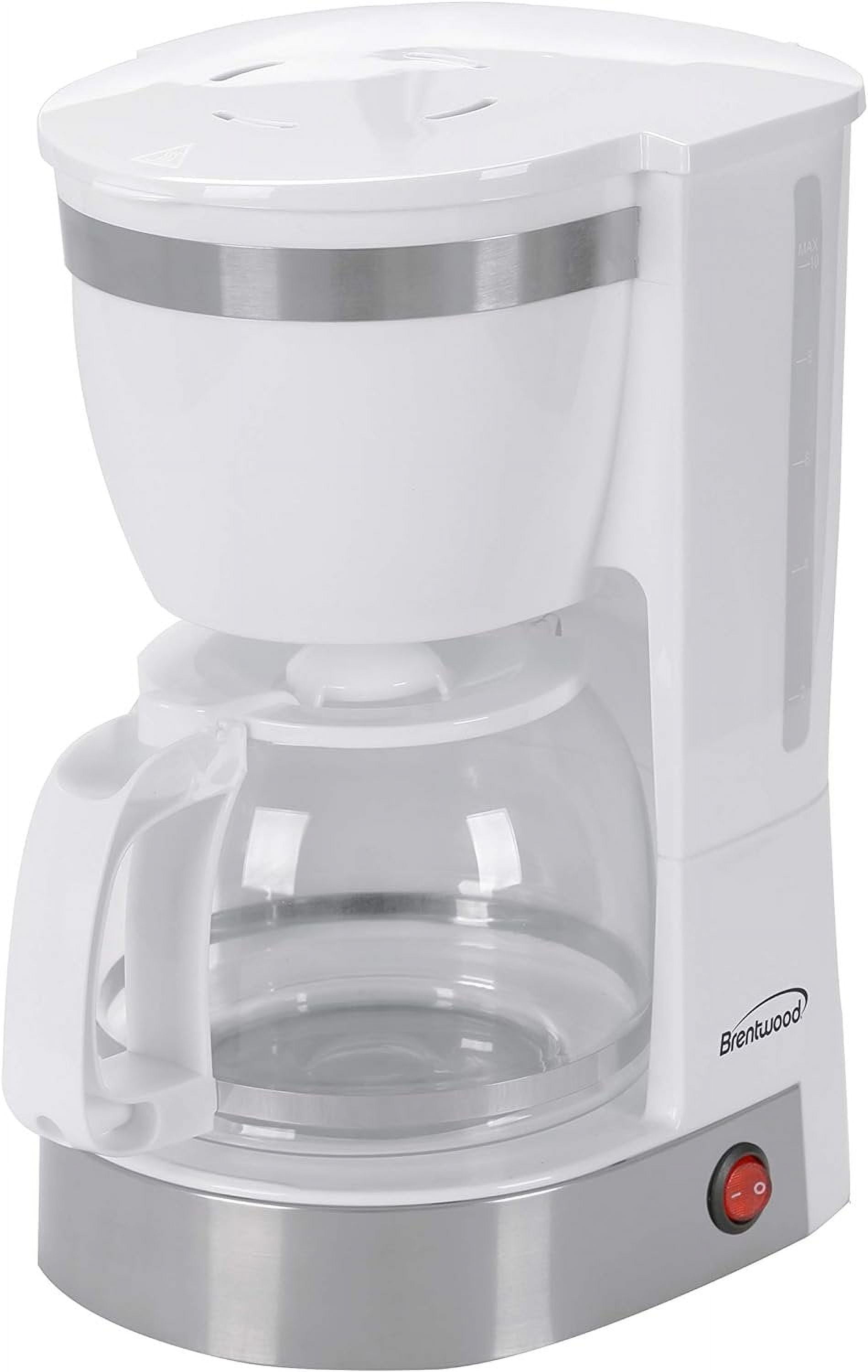 Brentwood Electric 10-Cup 800W Coffee Maker in White - Walmart.com
