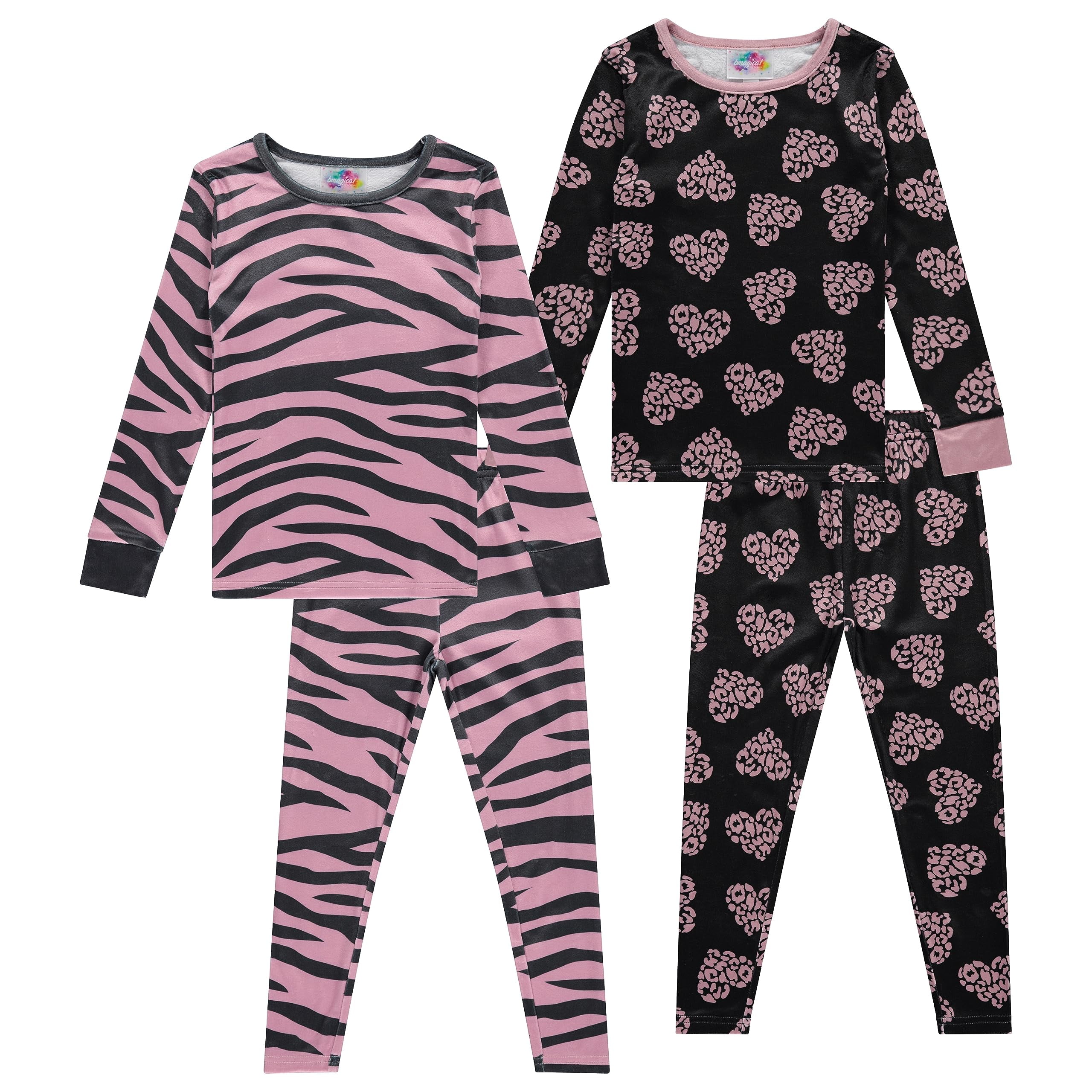 Btween 4-Piece Girls' Unicorn Pajama Sets - Sleepwear with Shirts, PJ ...