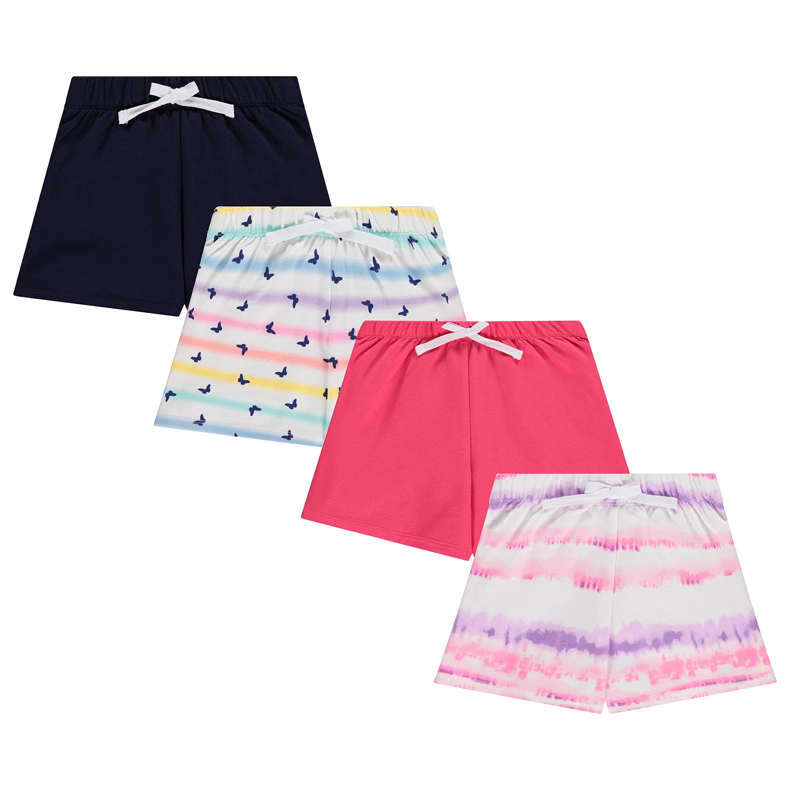 Btween Little Girls Clothing Size 4 Pack French Terry Shorts - Walmart.com