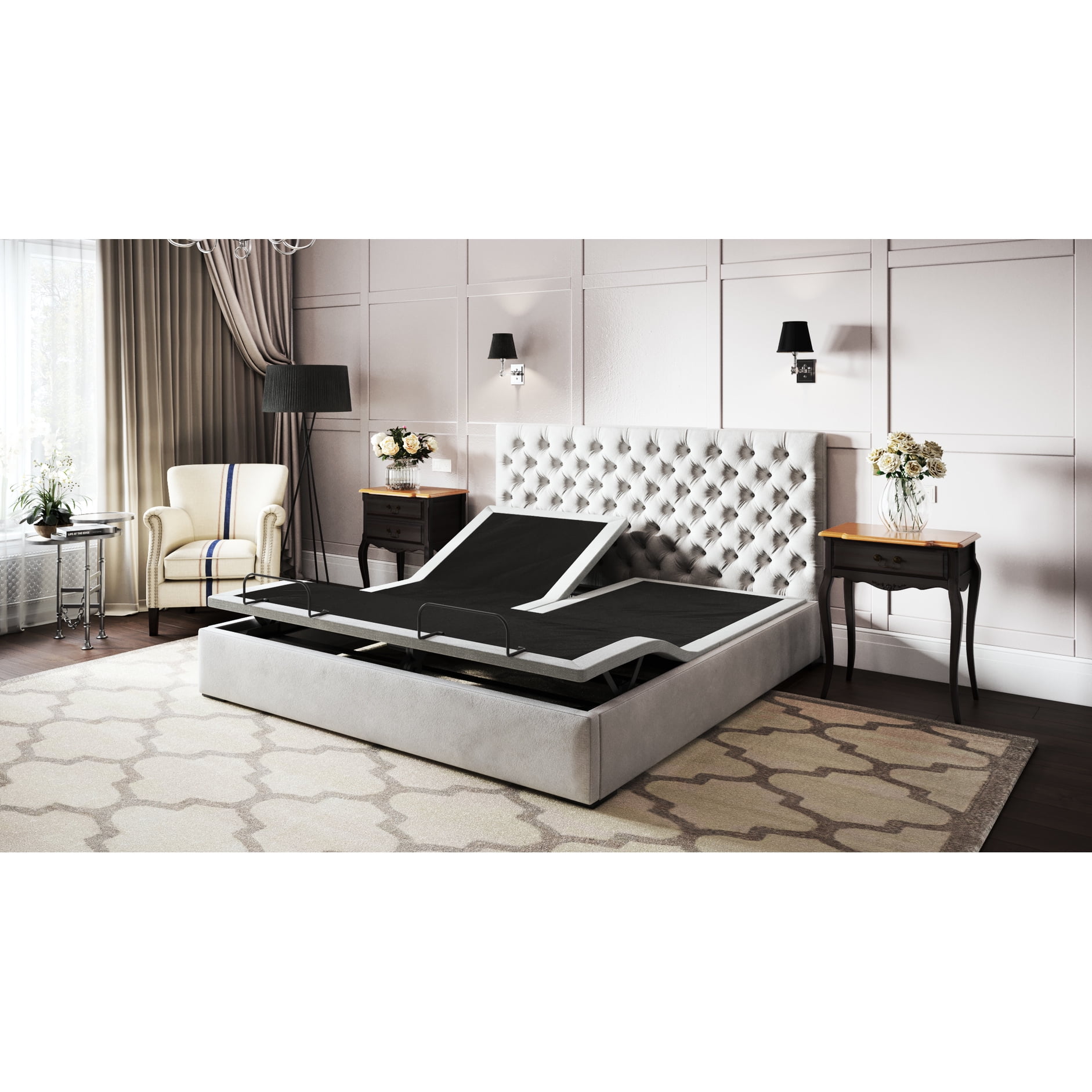Btx5 King Adjustable Bed - Head & Foot Convenient, 4 Ports, Dual 3 ...