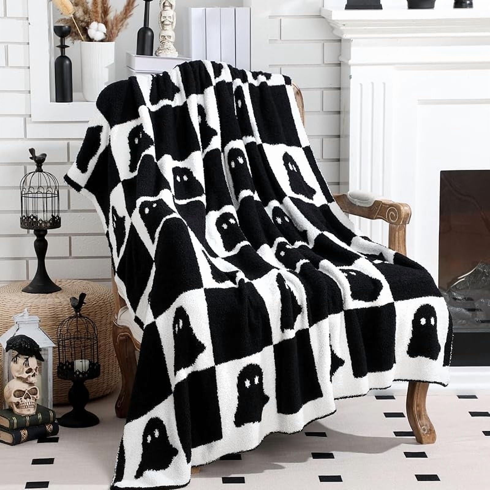 Bu-ry--eah Halloween Ghost Knit Throw Blanket, 50 x 60 Inch Spooky ...