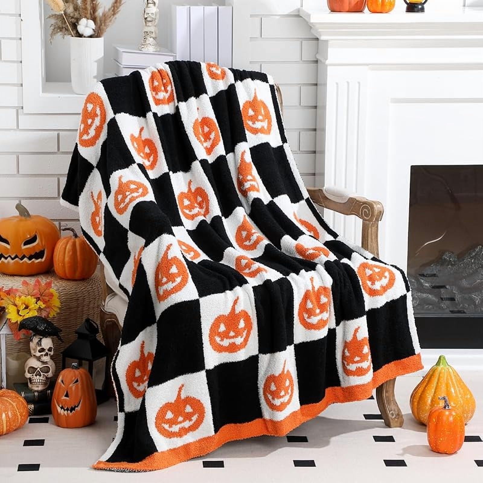 Bu-ry--eah Halloween Ghost Knit Throw Blanket, 50 x 60 Inch Spooky ...