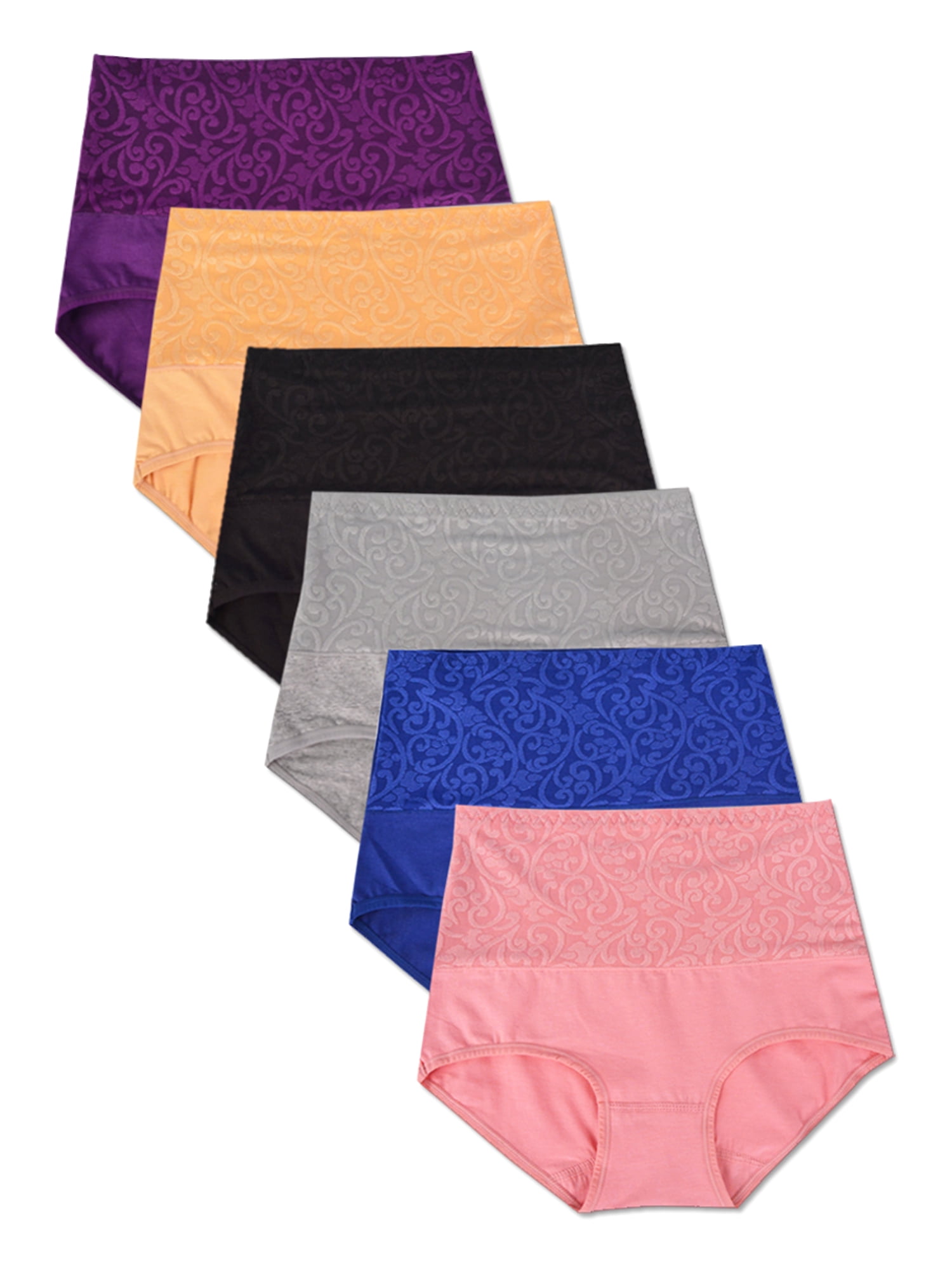 Buankoxy Women's High Waist Cotton Panties, Tummy Control, Full ...