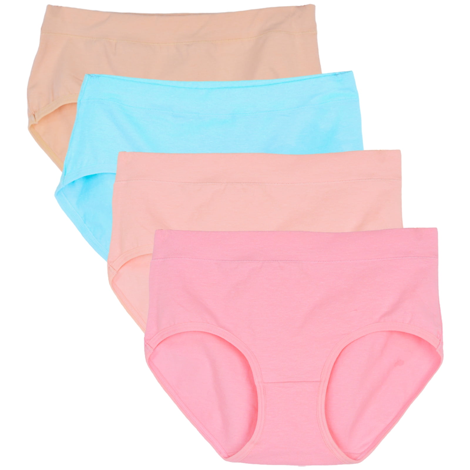 Buankoxy Women's Cotton Stretch Underwear Soft Mid Rise Briefs ...