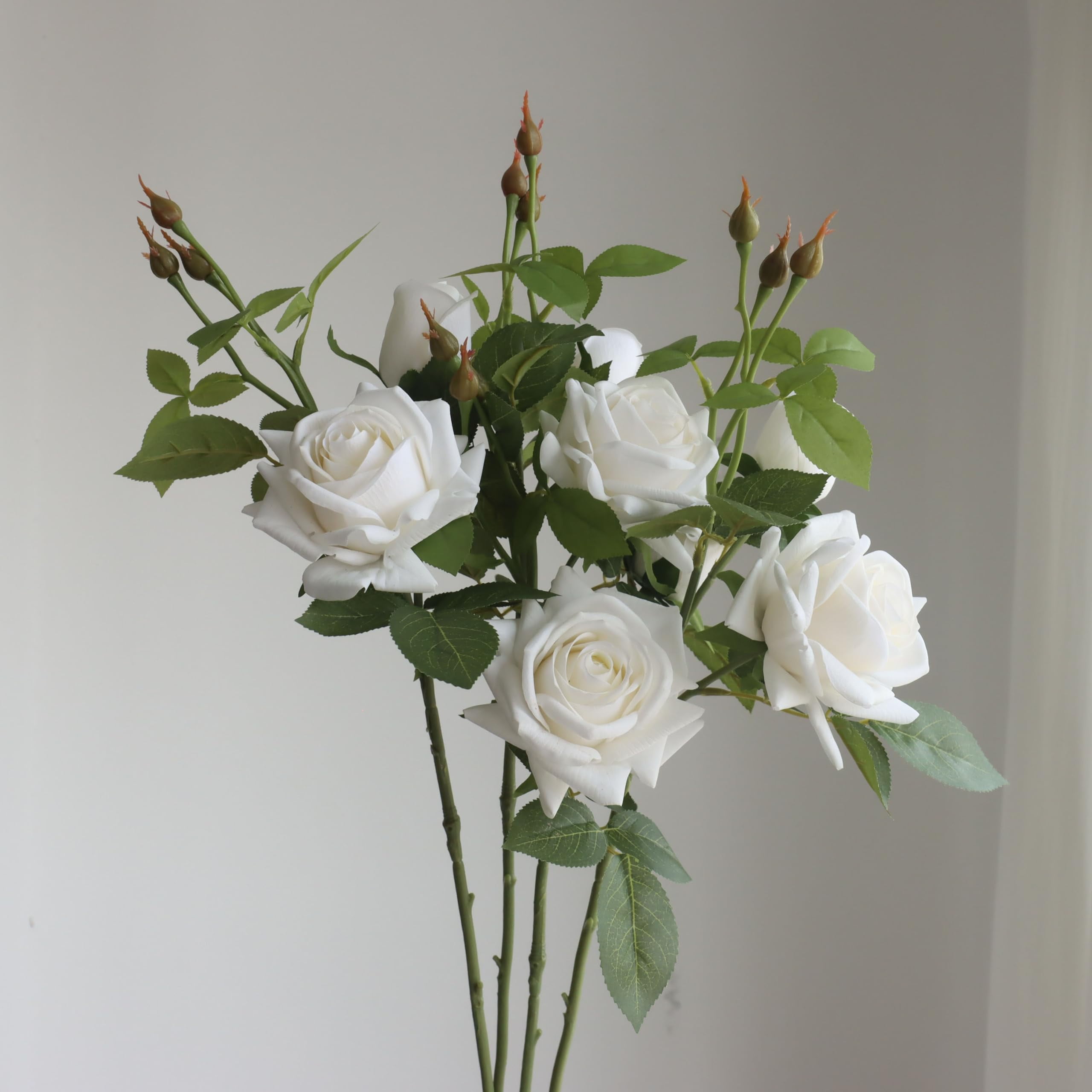 Buart Artificial Silk Flowers Real Touch Realistic Roses Bouquet Long ...