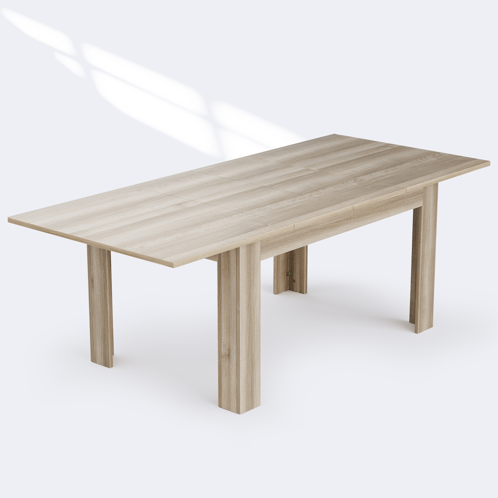 Buballino Large Mobile Extendable Dining Table for 8-10, Modern Wood ...