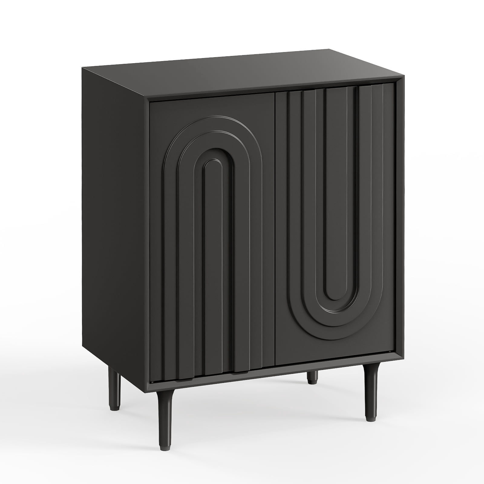 Buballino Solid Wood 2-Door Storage Locker, Black Finish, Secure Key ...