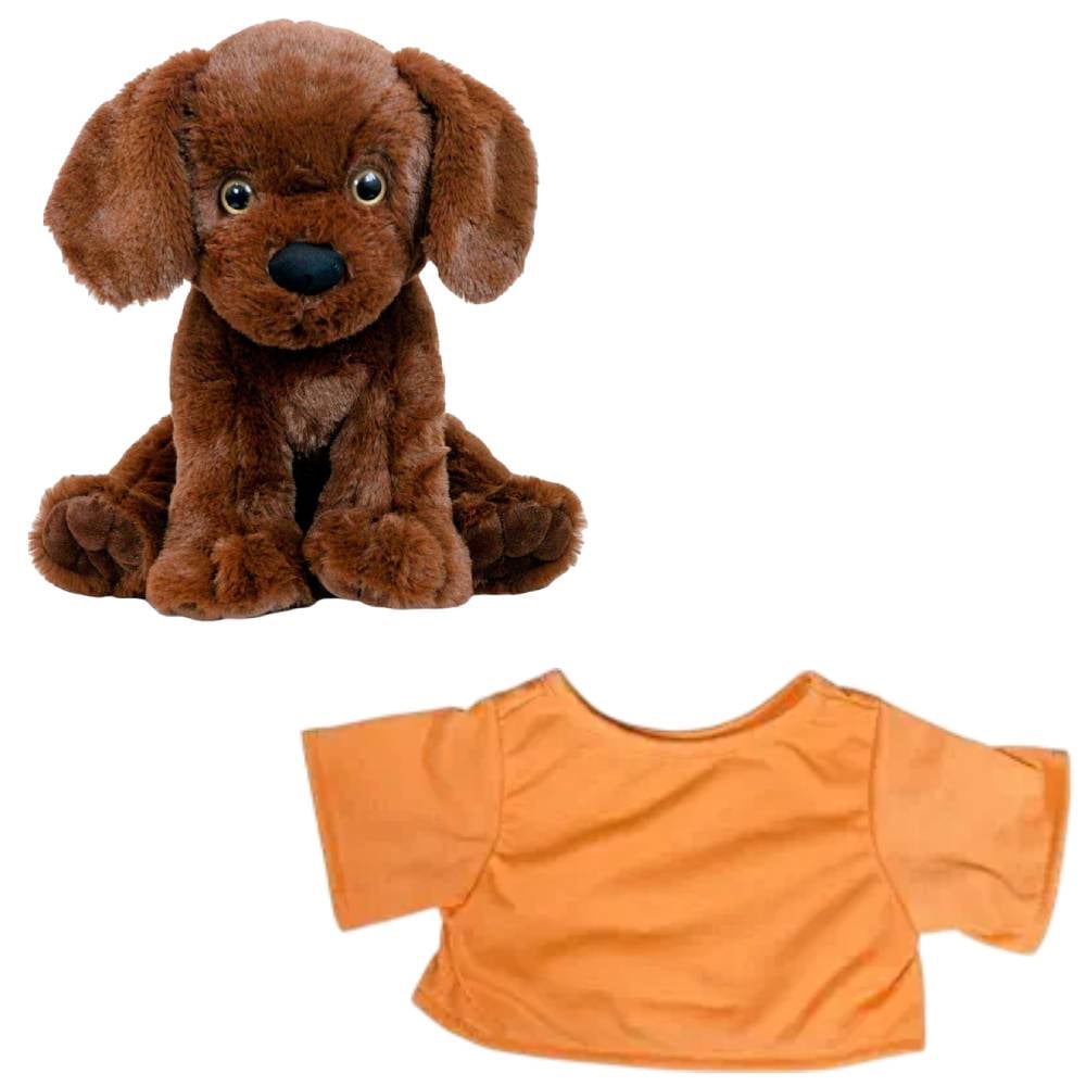 Bubba the Lab Stuffed Toy - 16-Inch Plush Animal with Orange T-Shirt ...