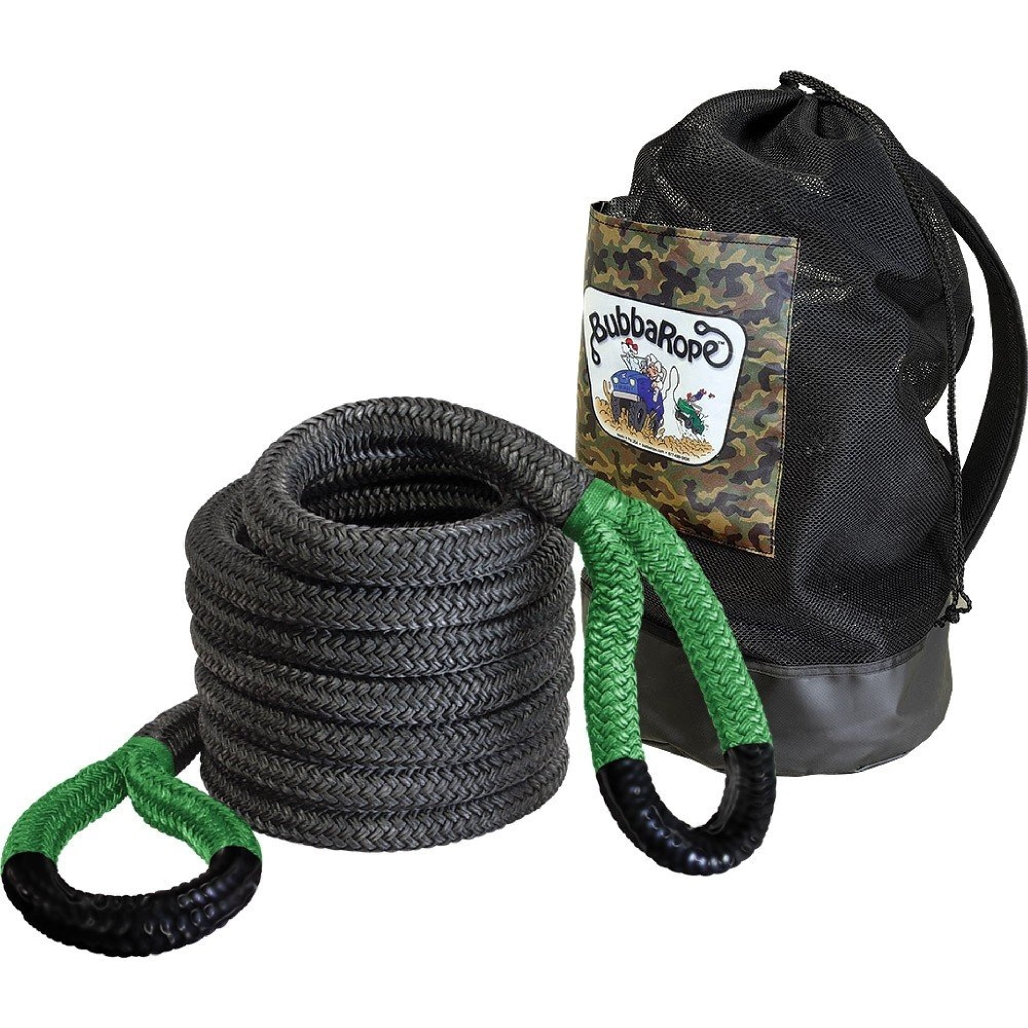 "Bubba Rope 1 1/2""x30' Jumbo Bubba Green Eyes Towing Rope for Pulling ...