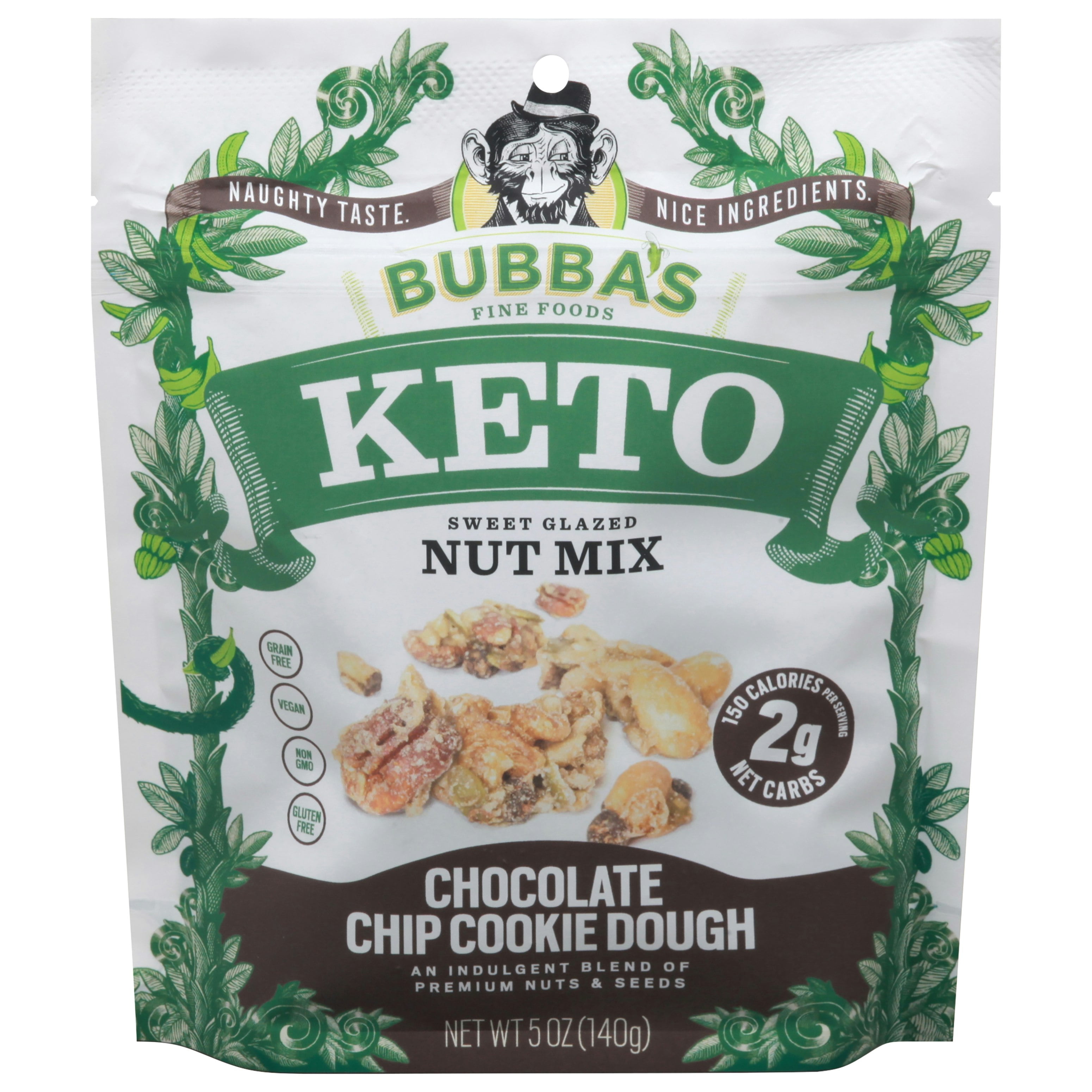 Bubba's Fine Foods Keto Nut Mix Chocolate Chip Cookie Dough (6 Pack) 5 ...
