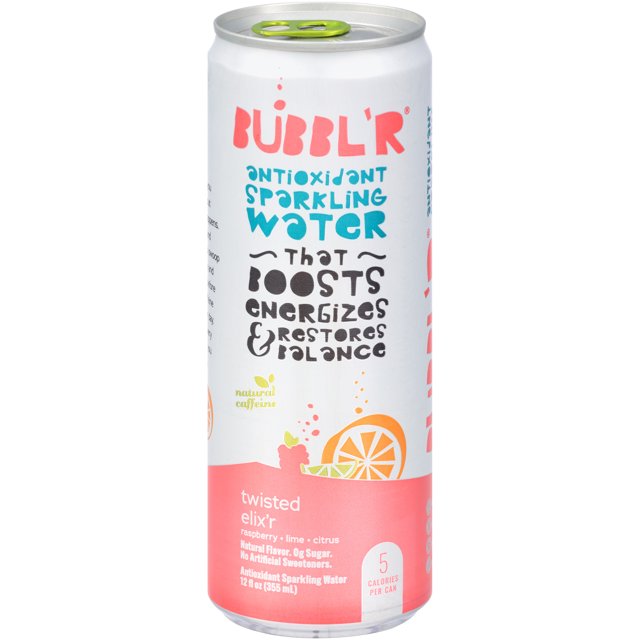 (2 pack) BUBBL'R Antioxidant Sparkling Water, Twisted Elix'r, 12 fl oz Can - Walmart.com