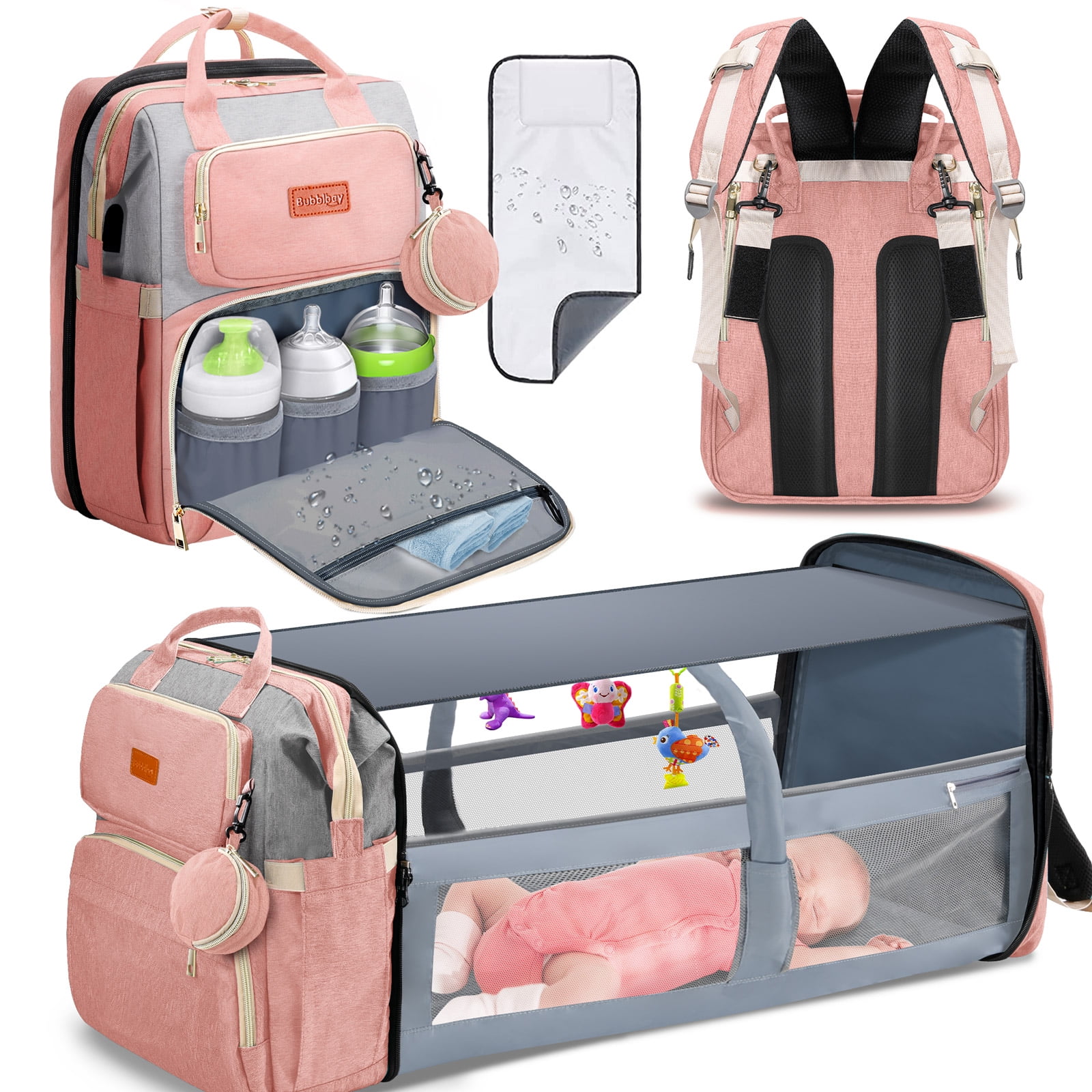 Bubblbay Diaper Bag Backpack, Waterproof 900D Fabric, Insulation ...