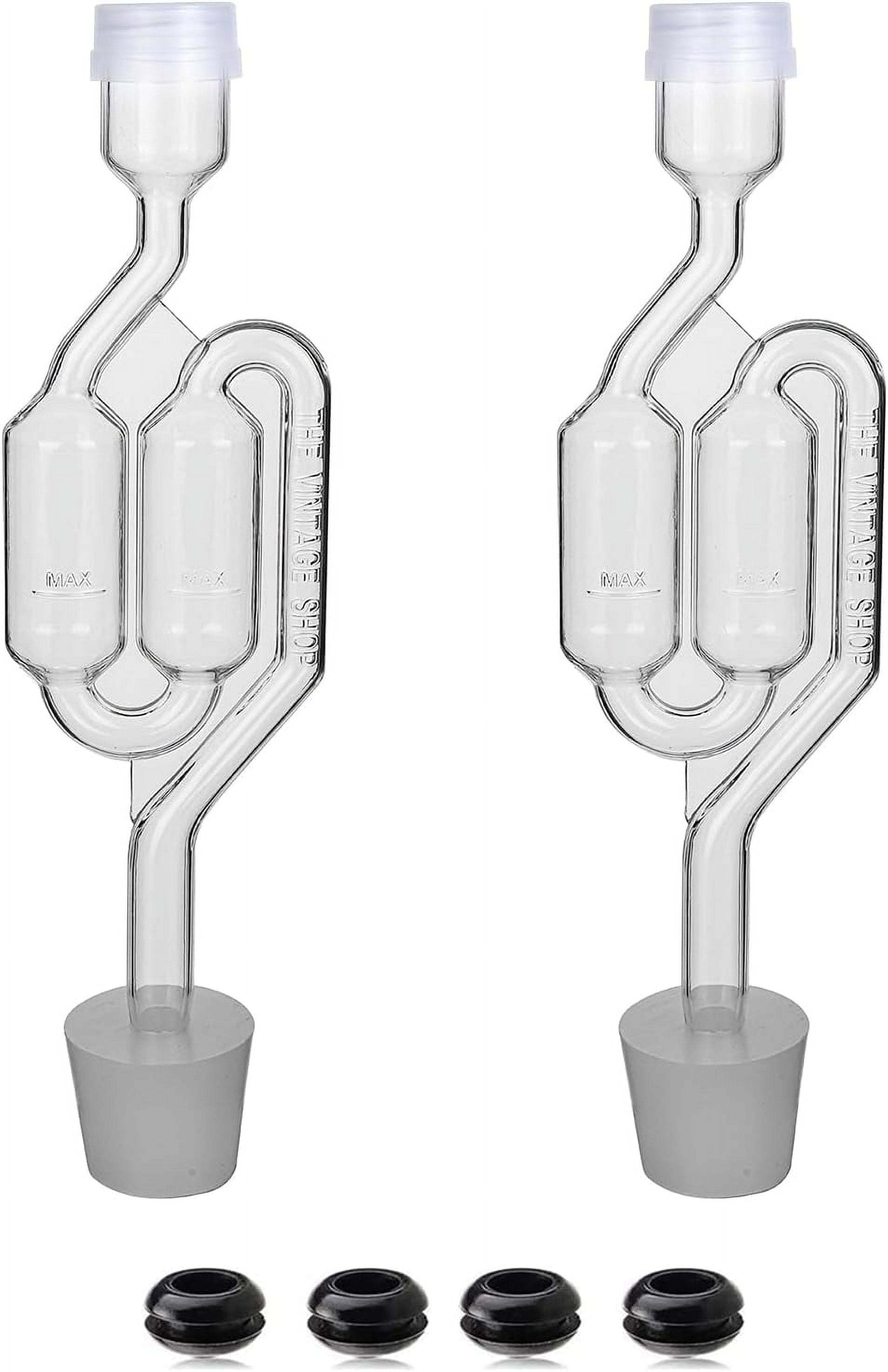 Bubble Airlock Set, 2 Airlocks for Fermenting, 2 Drilling #6 Stoppers ...