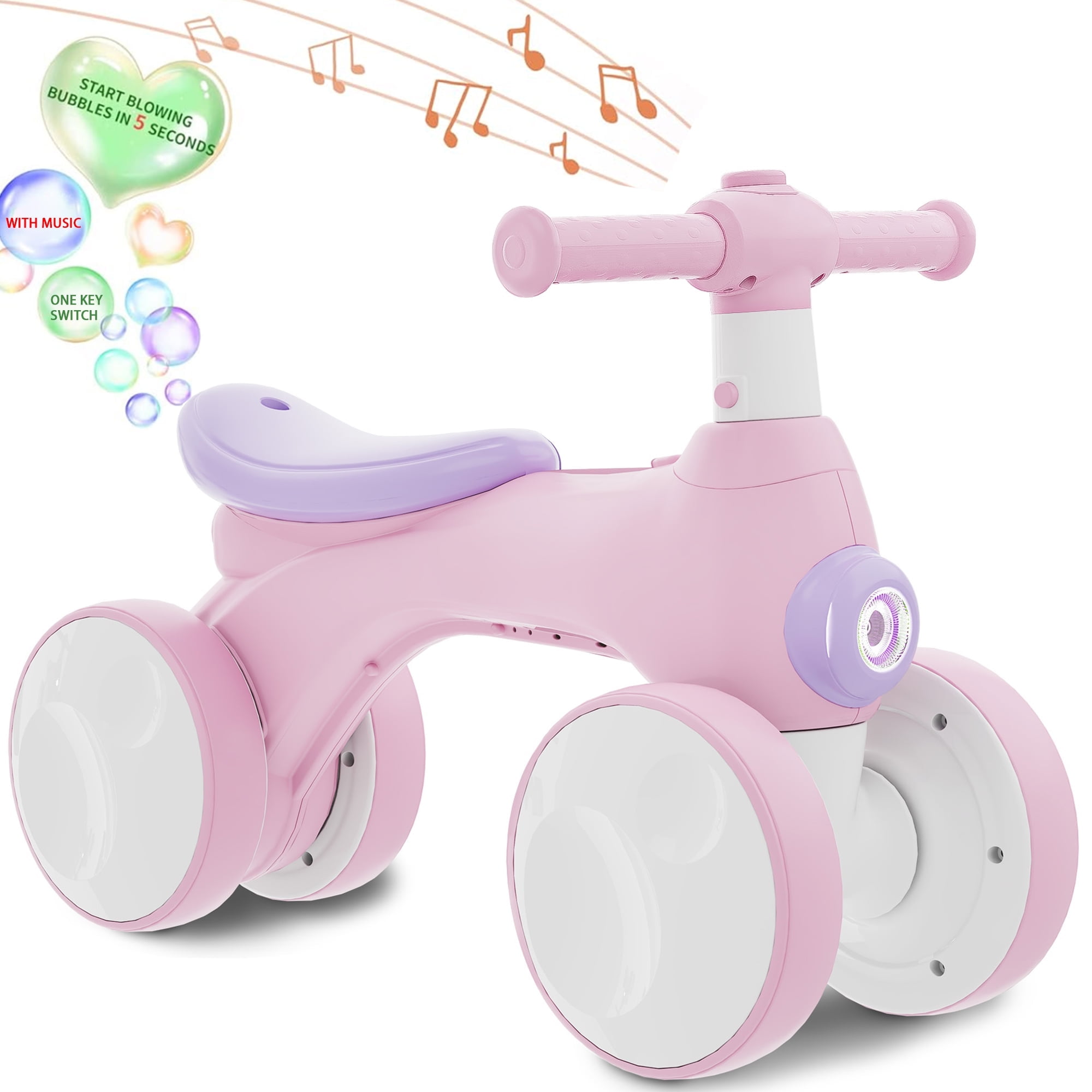 Baby Balance Bike for 1-2 Year Old Boys Girls, 4 Wheels Balance Bike ...