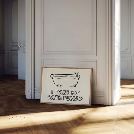 Bubble Bath Retro Bathroom Quote Poster Restroom Wall Decoration Home ...