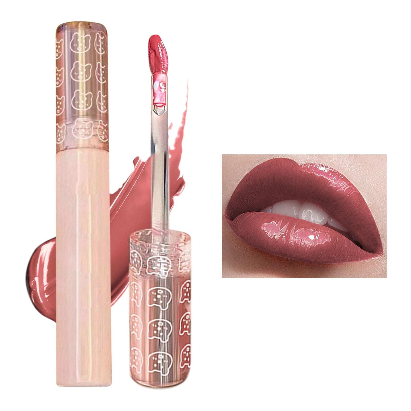 Bubble Bear Lip Glaze Mirror Water Light Glass Toot Lip Mud Lipstick Lip Oil 25ml Lip Gloss ...