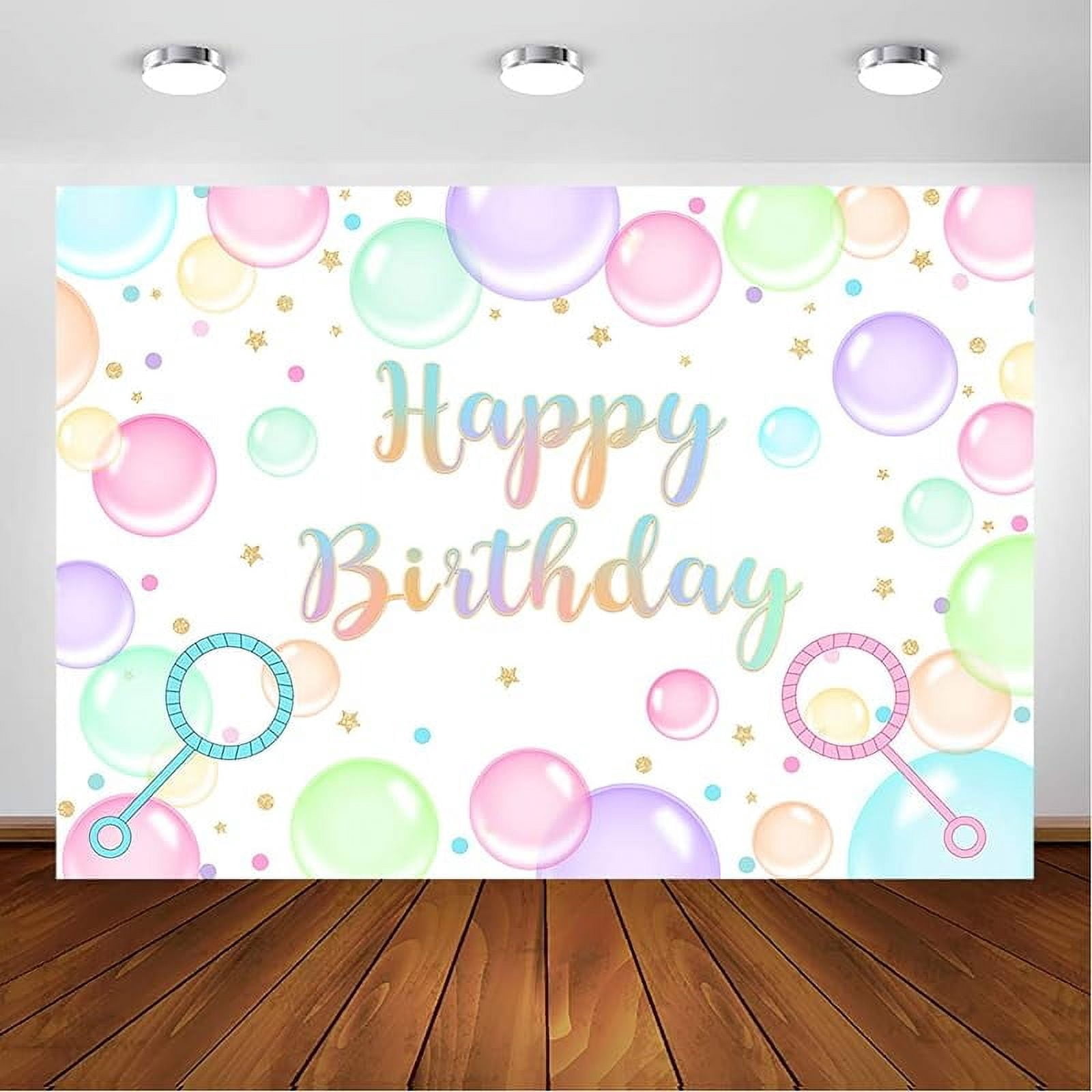 Bubble Birthday Party Backdrop Pop On Over Bubble Theme Birthday Party ...