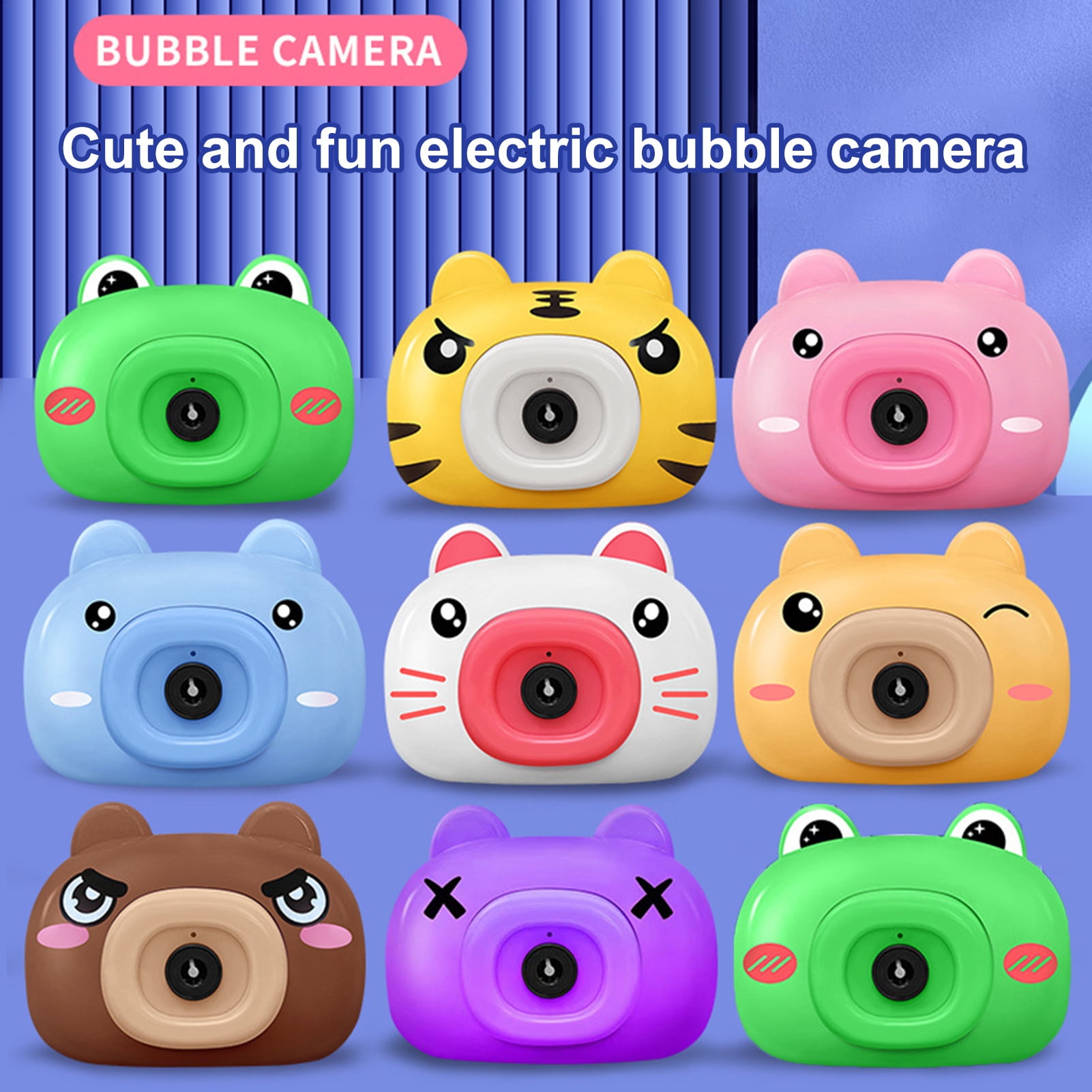 Bubble Blower with Colorful Lights Emotional Music One-click Leak-proof ...