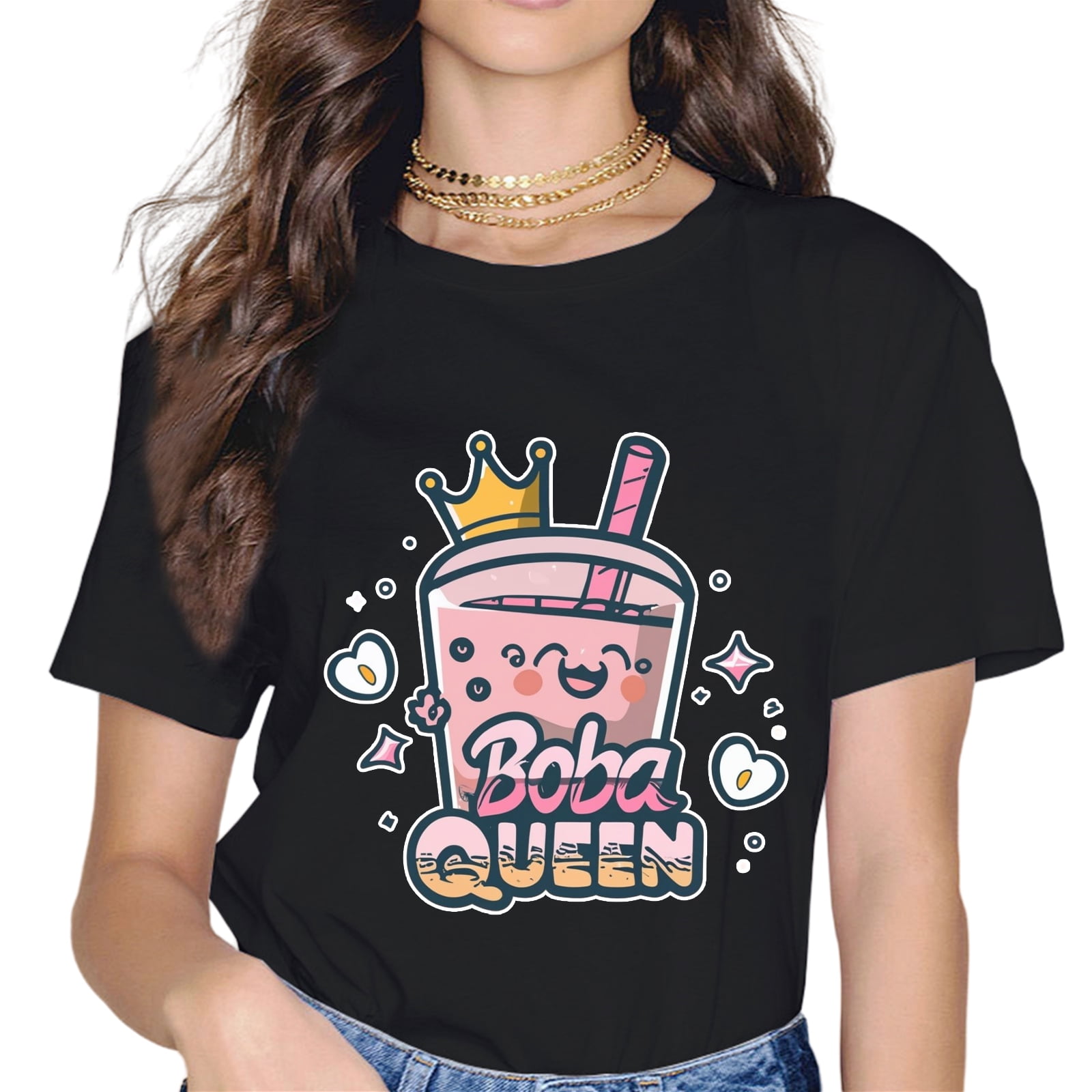 Bubble Boba Queen Tea T-Shirt - Walmart.com