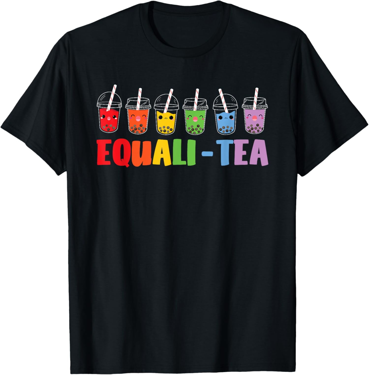 Bubble Boba Tea Equali-Tea Lgbt Pride Rainbow T-Shirt - Walmart.com
