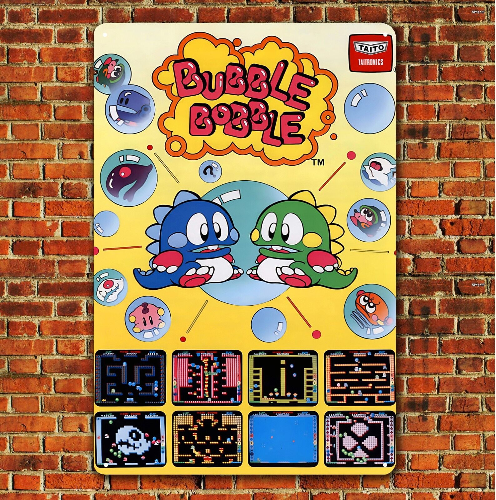 Bubble Bobble Retro Video Game Metal Poster - 20x30cm (8x12 inch) for ...