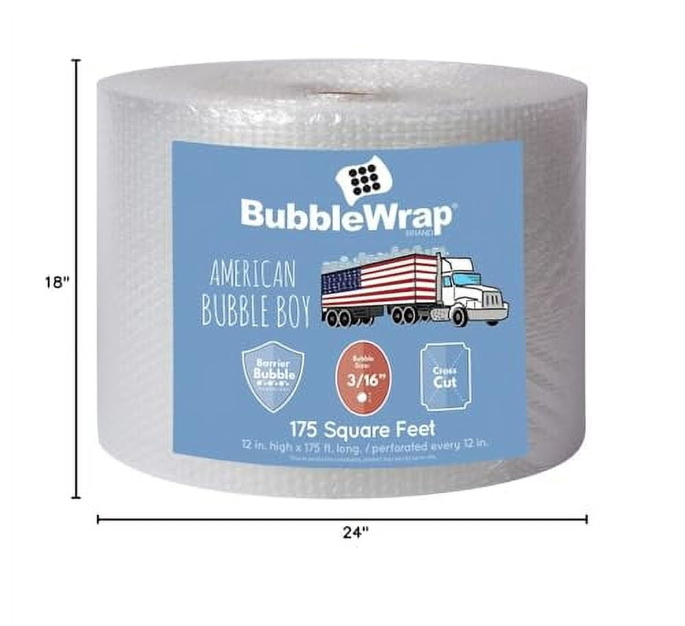 Bubble Boy 3/16' Small PLUS Bubble Wrap, 175 Feet Bubble Wrap Roll ...