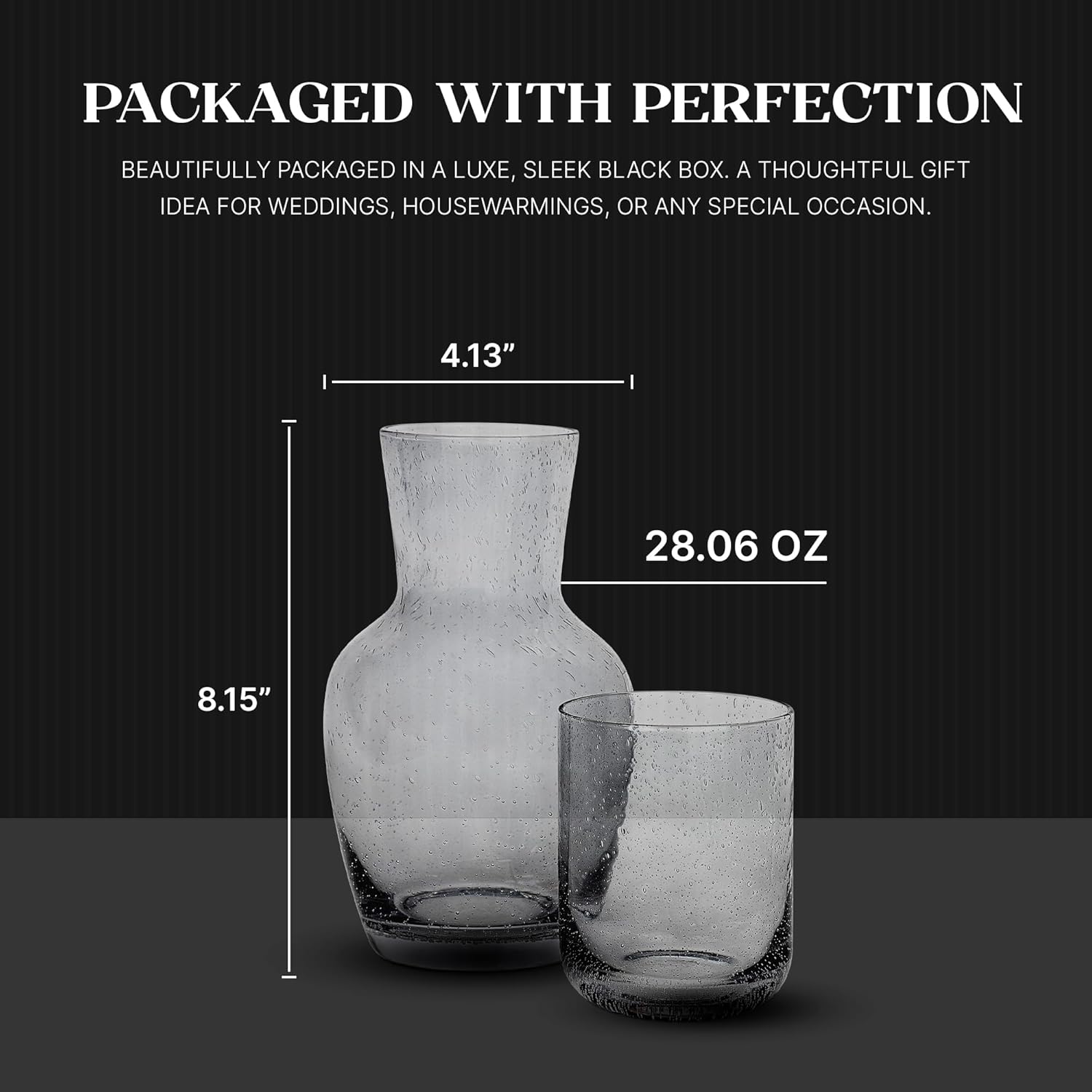 Bubble Carafe | 2-Pc Set | Drinking Glass Tumbler Doubles as a Lid ...