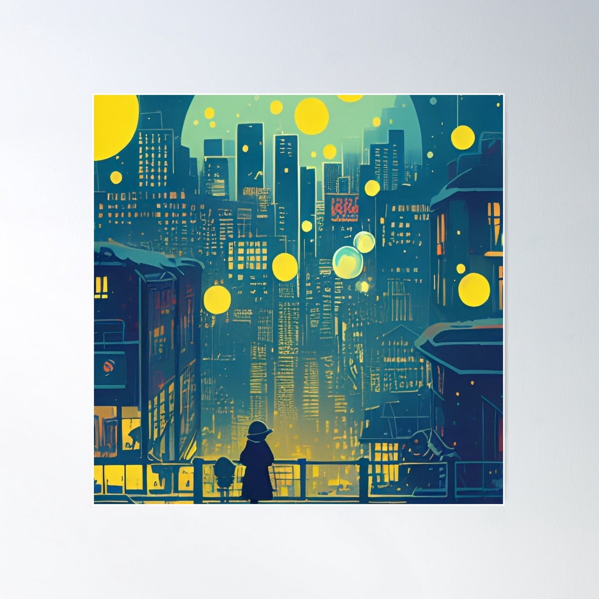 Bubble City Poster Wall Art, Modern Wall Decor For Living Room Bedroom ...