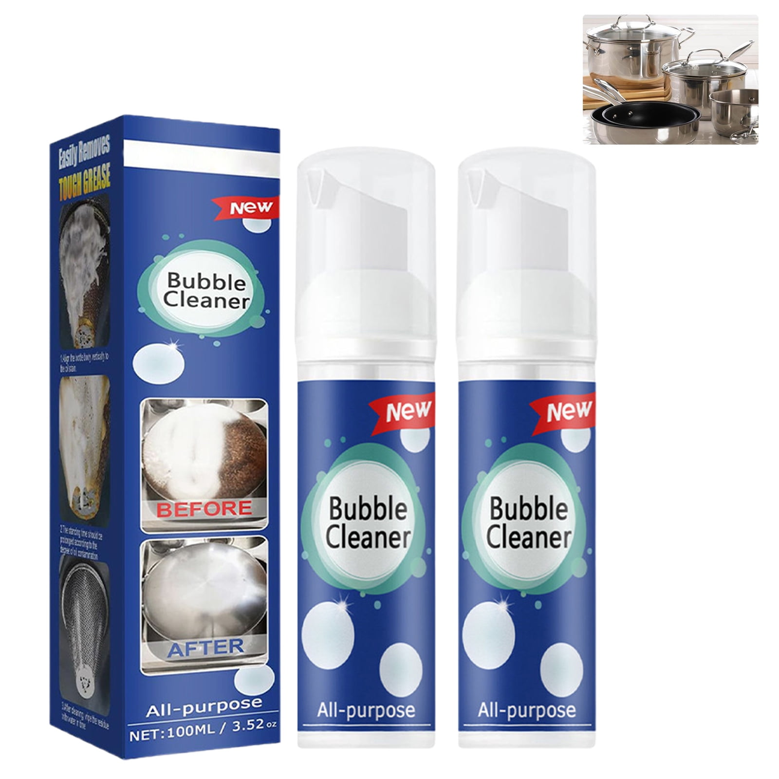 Bubble Cleaner Foam Spray, Kitchen Clean Bubble Cleaner Foam, Suitable ...