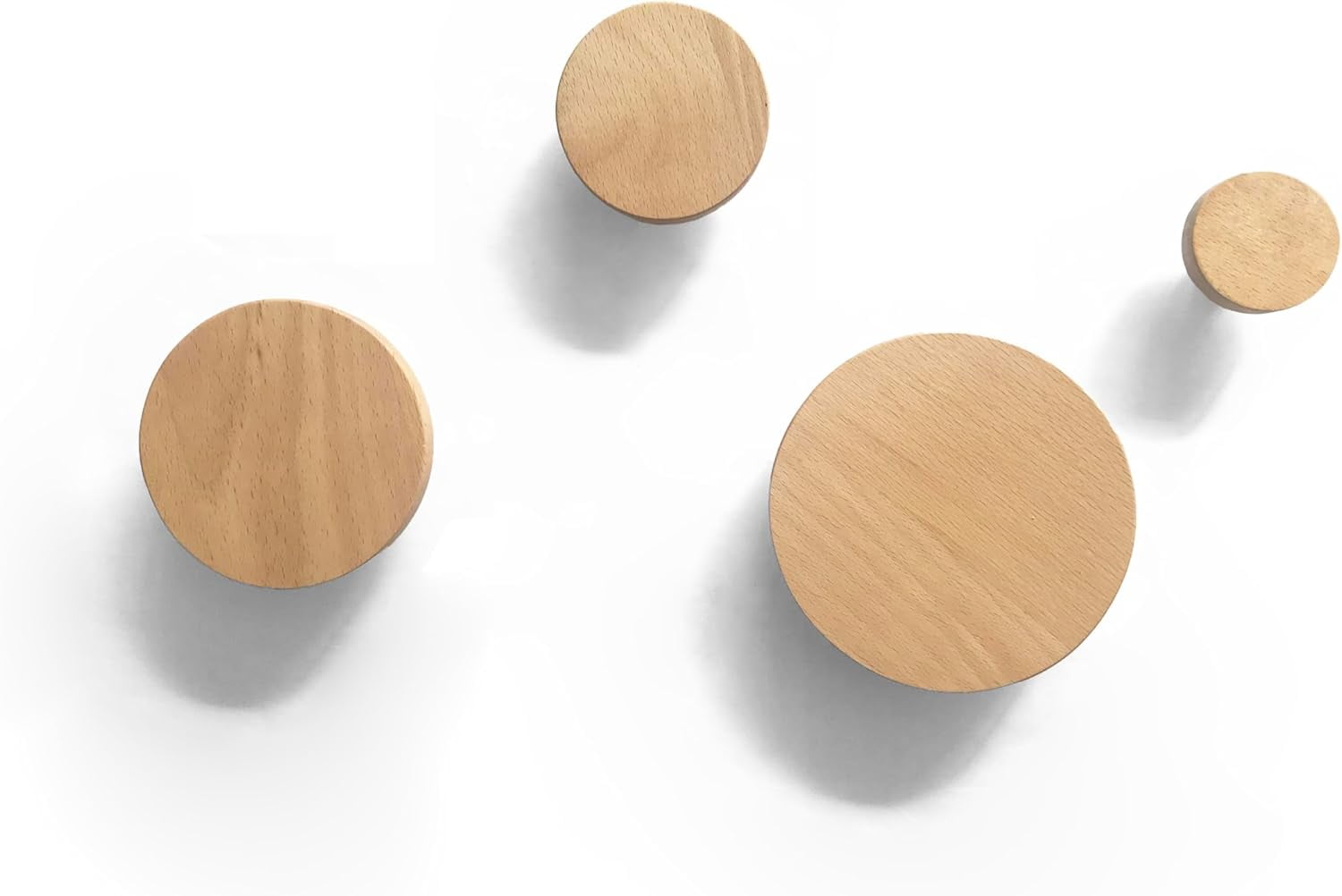 Bubble Coat Hooks Wood Round Wall Hook Wooden Wall Mounted Hangers Clothes Scarf Hat Bag Towel ...