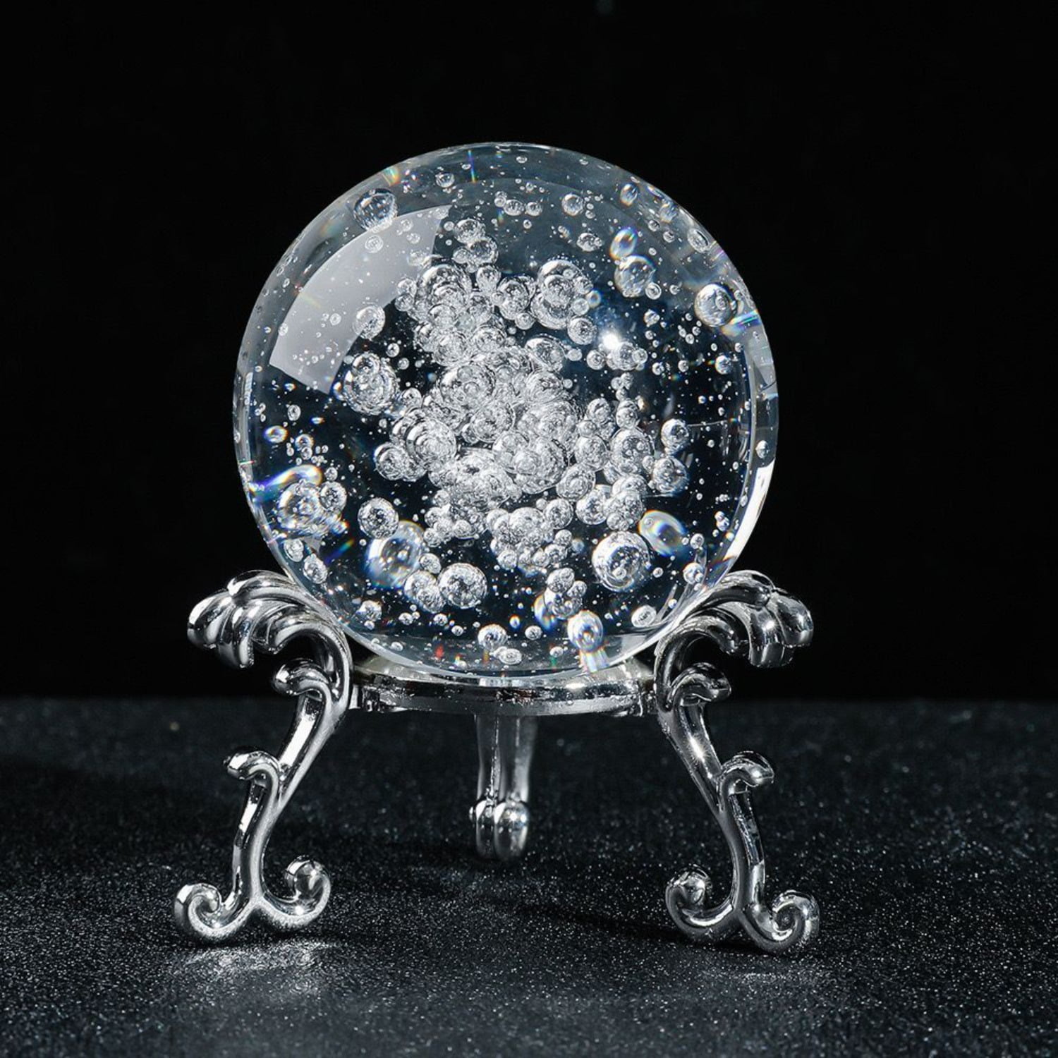 Bubble Crystal Ball Optical Glass Feng Shui Sphere for Home Tabletop ...