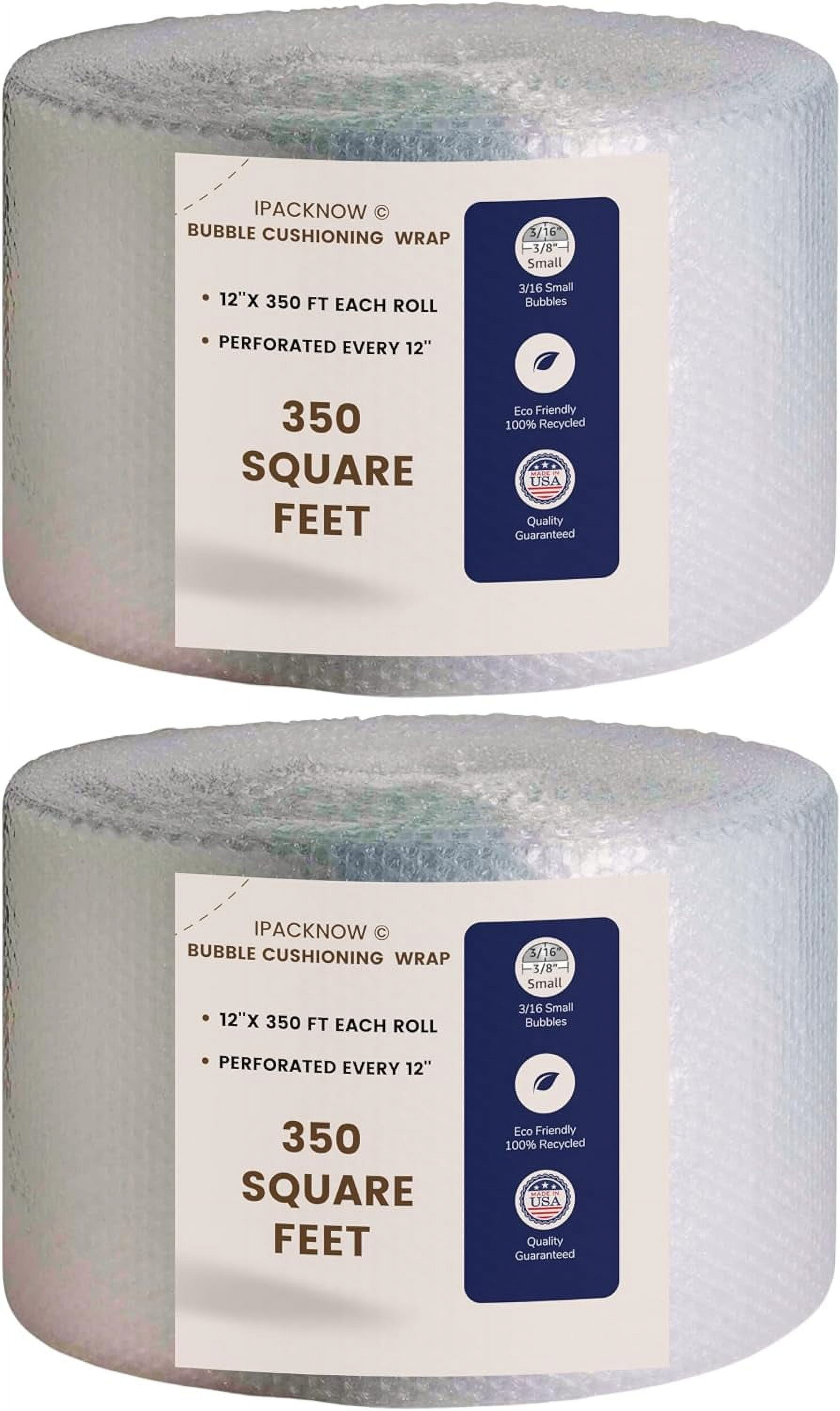 Bubble Cushion Wrap 700 Square Feet Total 2 Rolls 12 Inch x 350 Feet 3/ ...