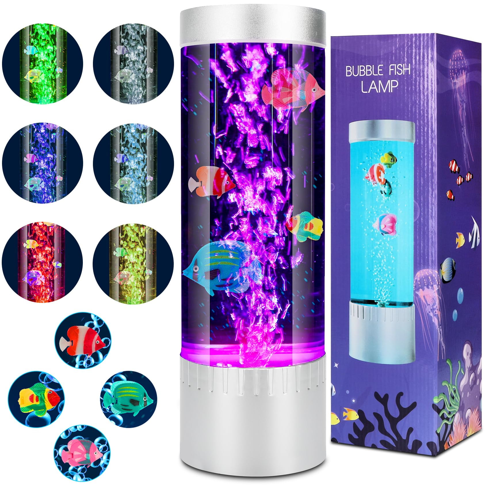 Bubble Fish Lamp - Fake Aquarium with Moving Fish & Jellyfish | Desktop ...