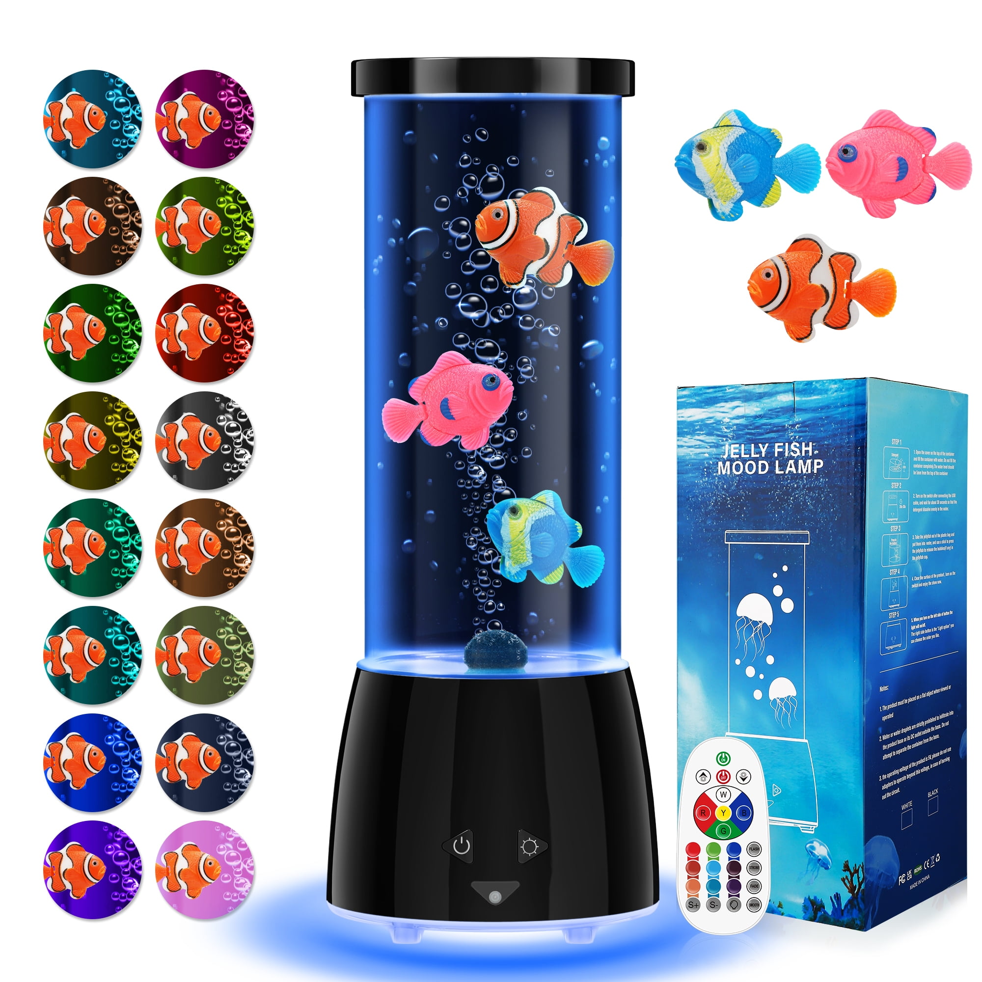 Bubble Fish Lamp, GuardWee 16 Colors Light & 4 Lighting Effects Fake ...