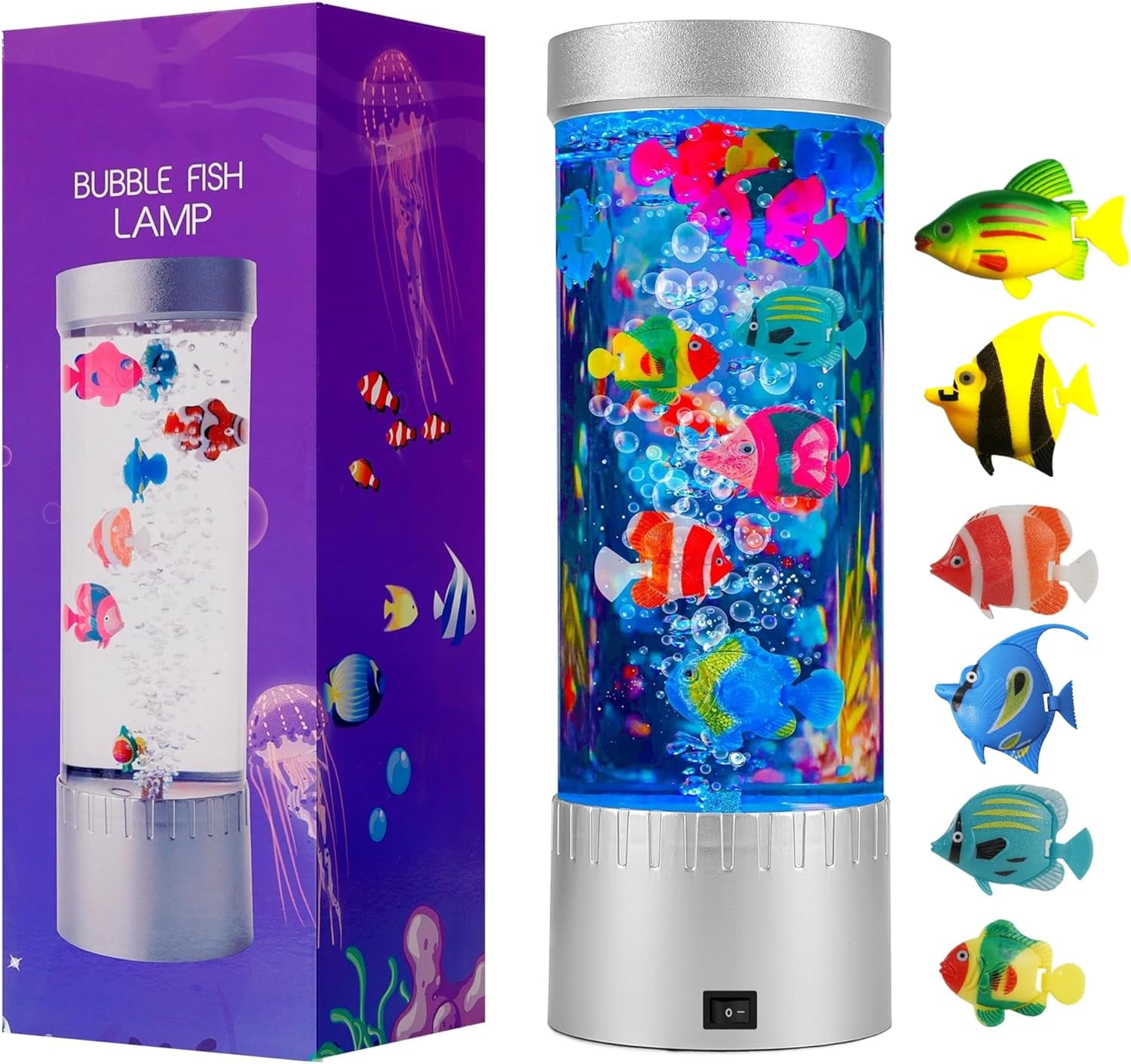 Bubble Fish Lamp, LED Aquarium Sensory Light, 1ft Colorful Bubble Tube ...