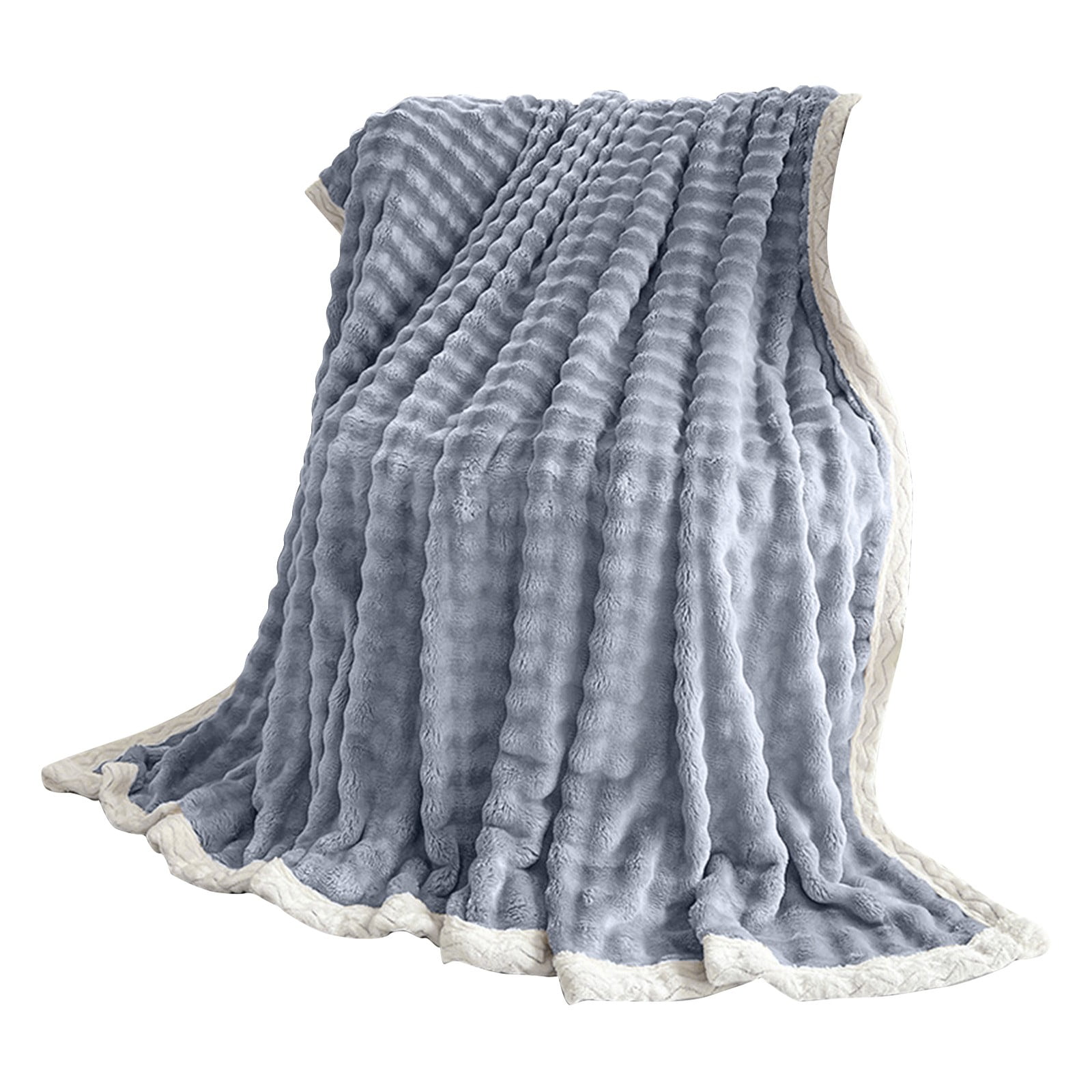 Bubble Fleece Blanket Soft Flannel Winter Sofa Throw Single Layer ...