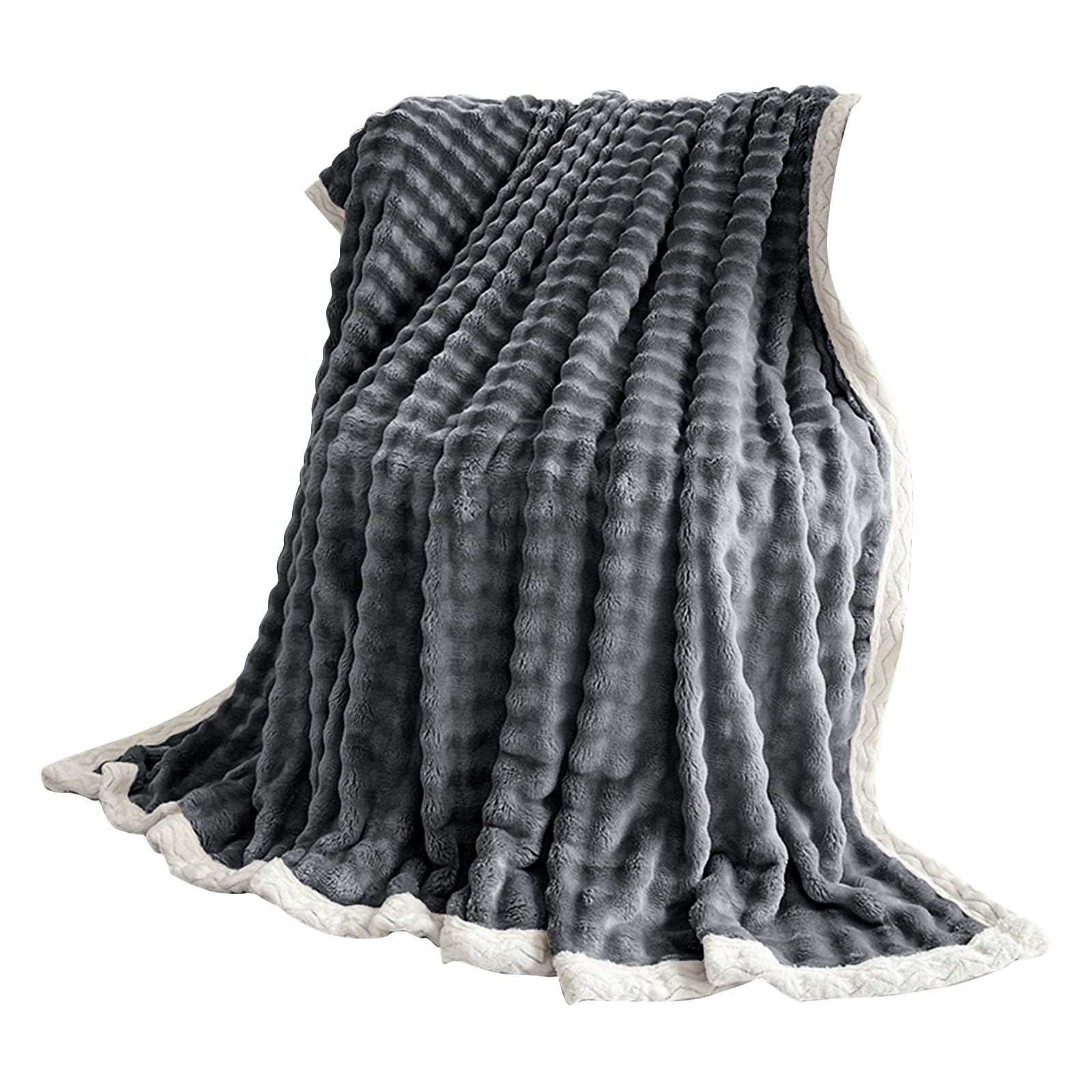 Bubble Fleece Winter Sofa Cover Blanket Single Layer Double-Sided ...