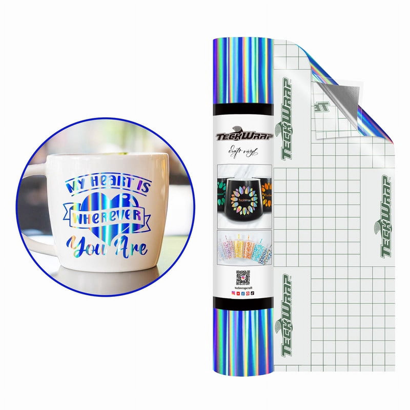Bubble Free Holographic Rainbow Adhesive Vinyl - Walmart.com