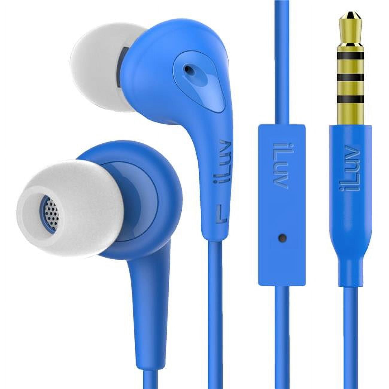 Bubble Gum 3 in Ear Earbuds with Mic - Blue - Walmart.com