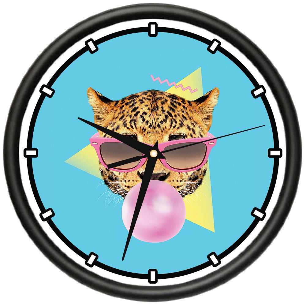 Bubble Gum Cheetah Design Wall Clock | Precision Quartz Movement ...